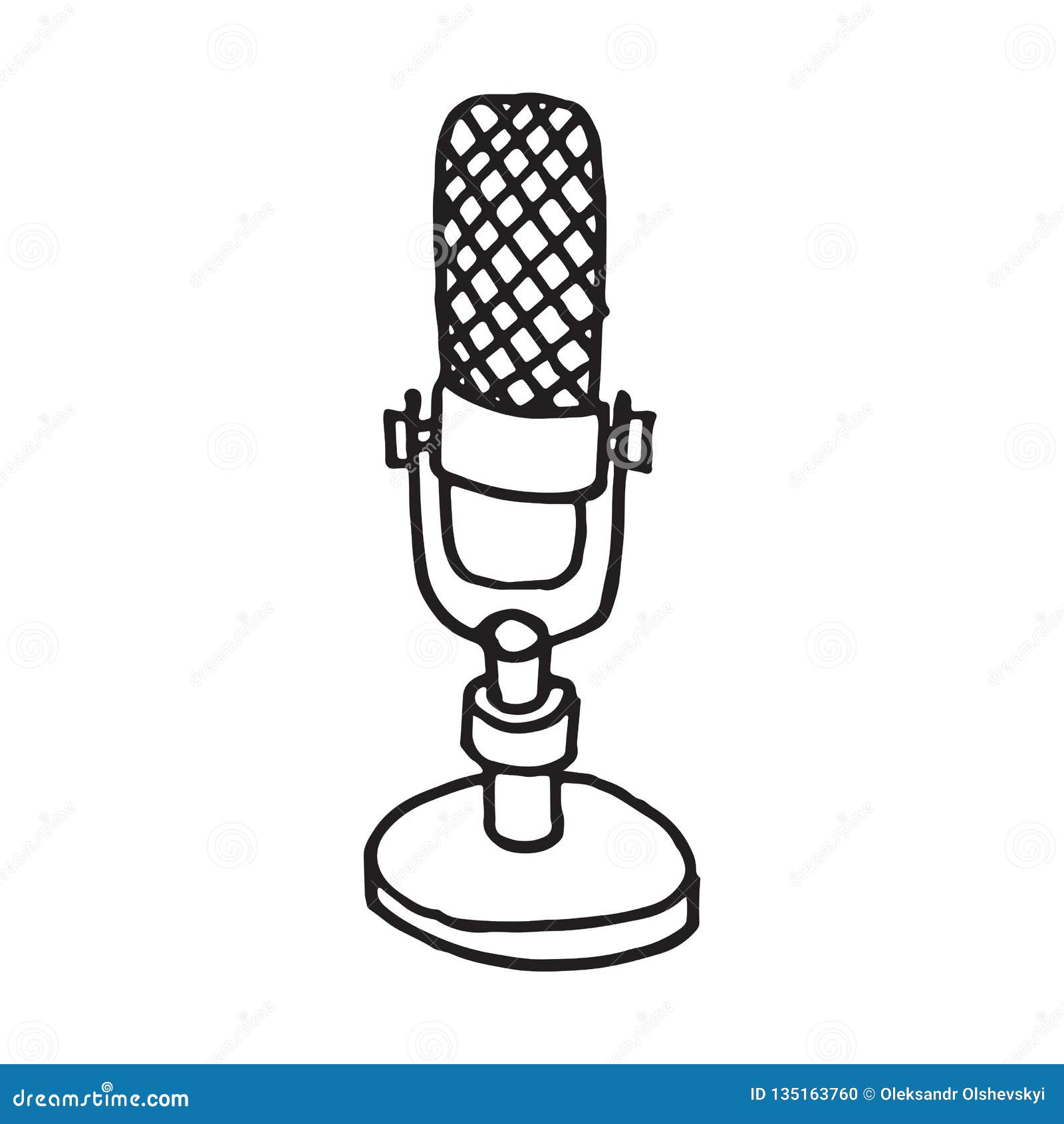 Handdrawn Microphone Doodle Icon Stock Vector - Illustration of ...
