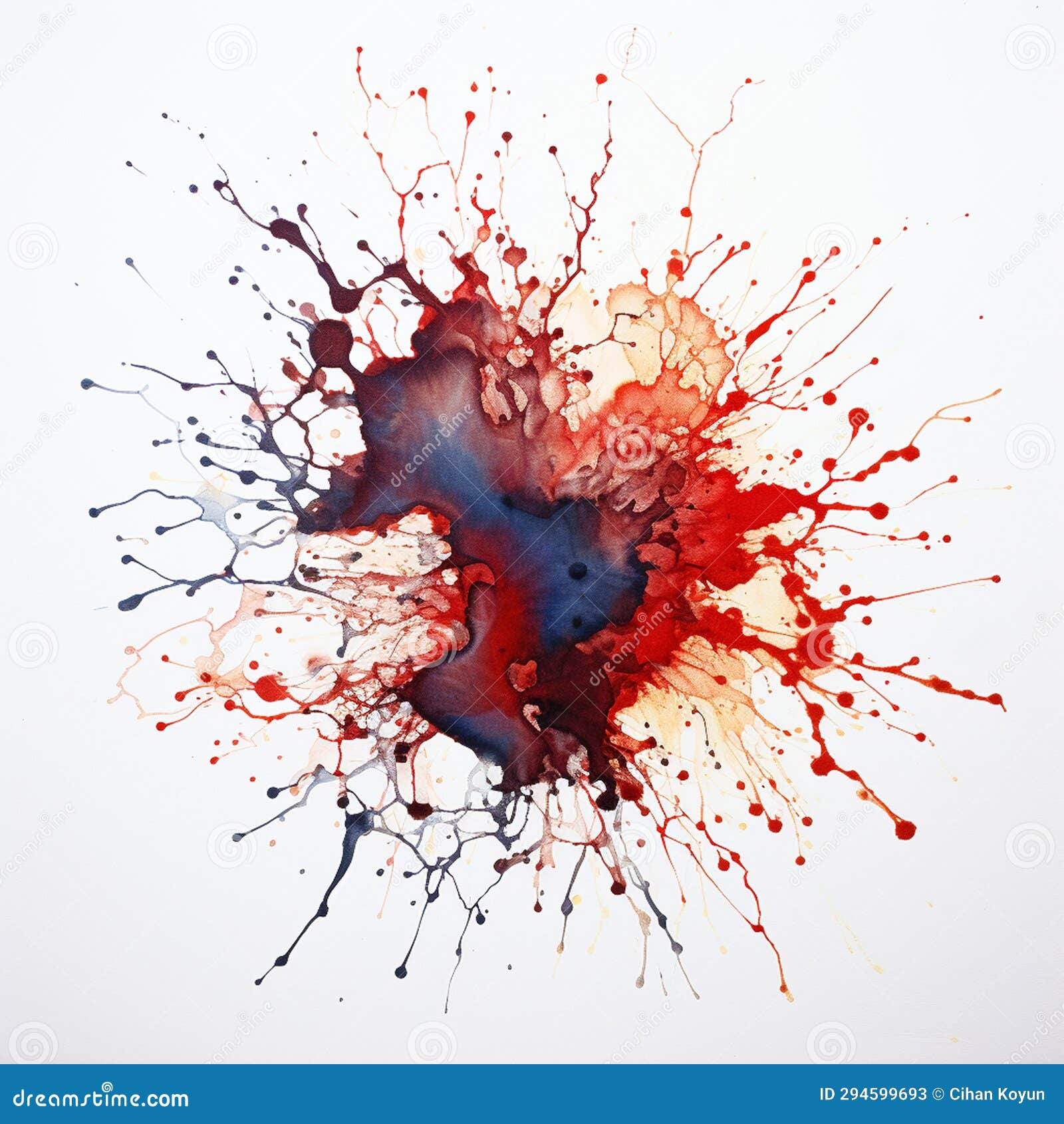 Handdrawn Paint with Abstract Drip Stock Illustration - Illustration of ...