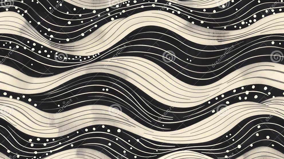 A Handdrawn Pattern of Wavy Lines and Dots Capturing the Fluidity of ...