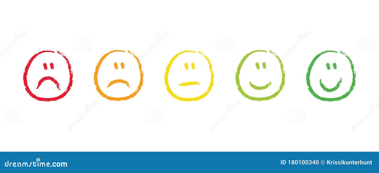 Handdrawn Rating Satisfaction Feedback Emotions Stock Vector ...