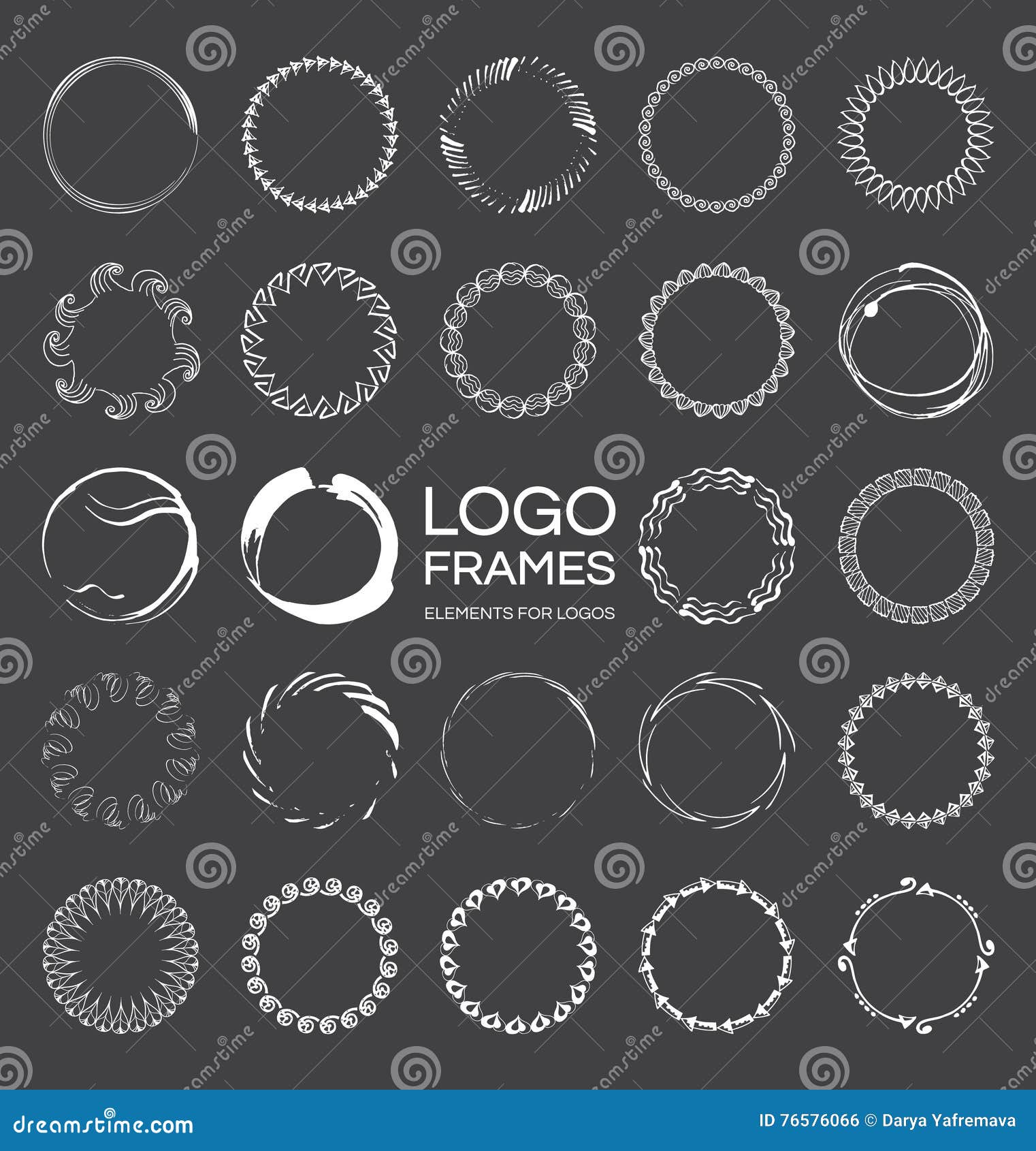 Handdrawn round frames stock illustration. Illustration of drawn - 76576066