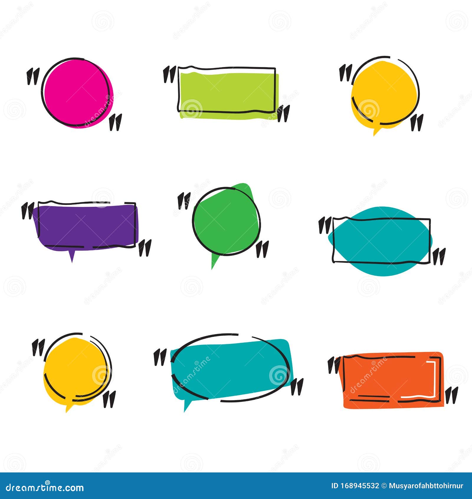 Colored Quote Boxes. Frames For Quotes. Speech Bubble Templates. Info ...