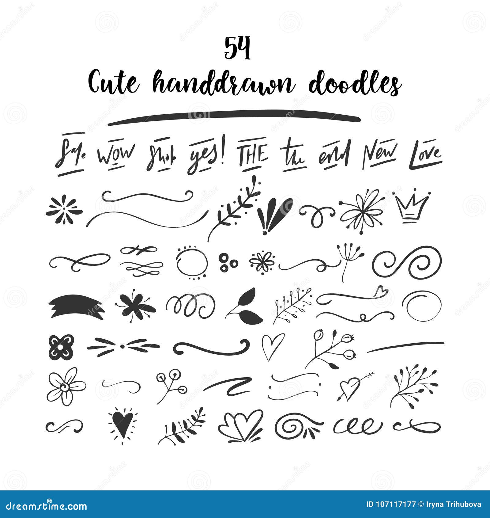 Handdrawn vector doodles. stock vector. Illustration of message - 107117177