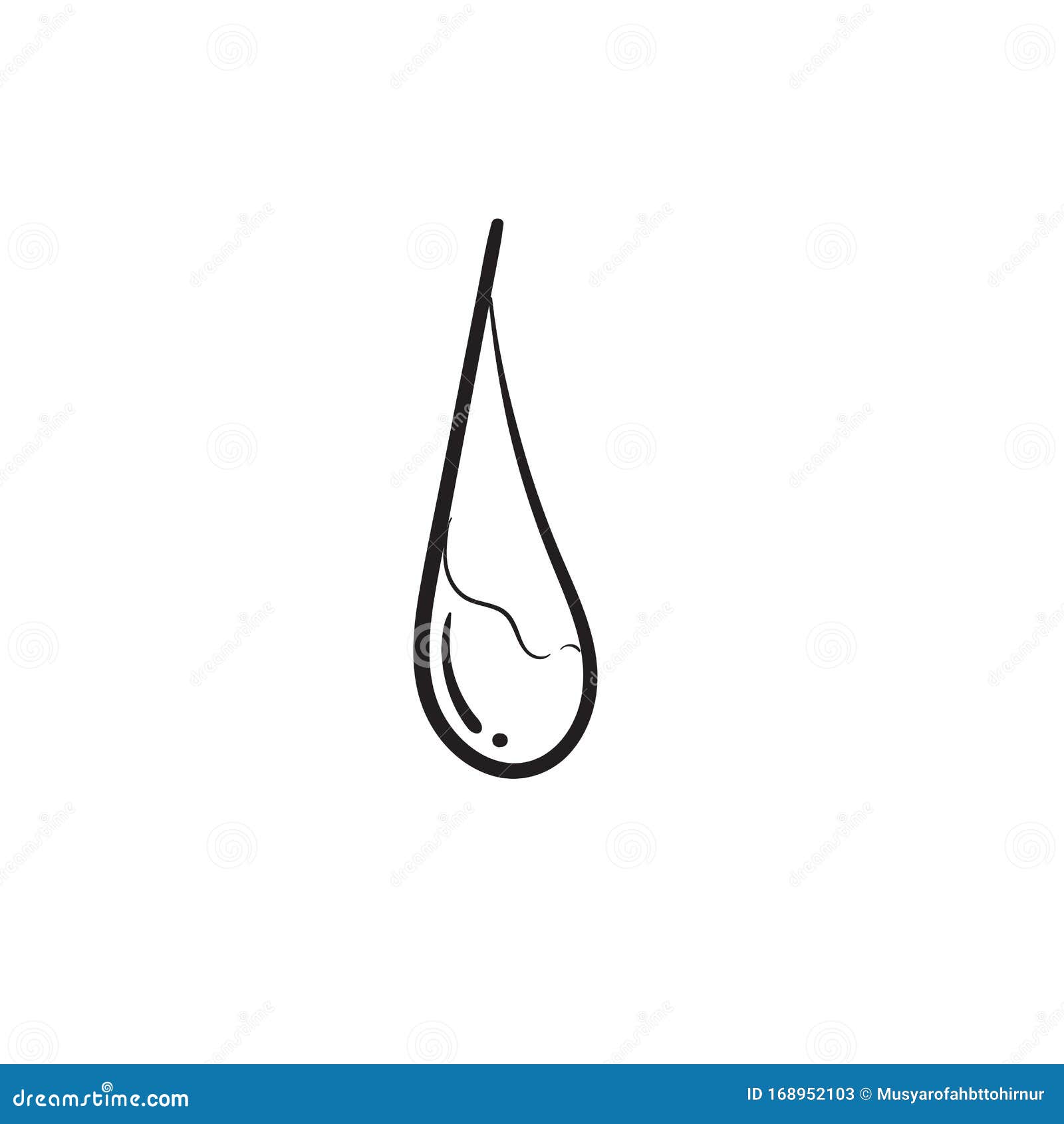 Handdrawn Water Drop Icon Design Template Doodle Vector Stock Vector ...