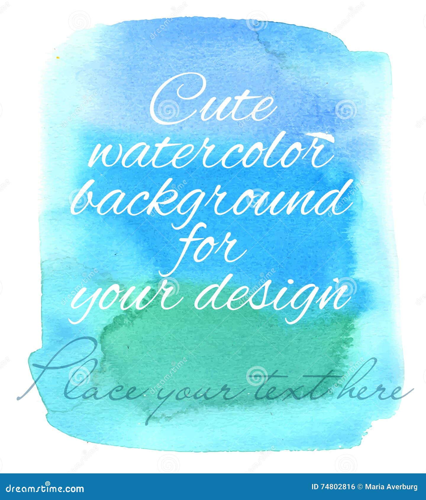 Handdrawn Watercolor Background with Designed Text Stock Vector ...