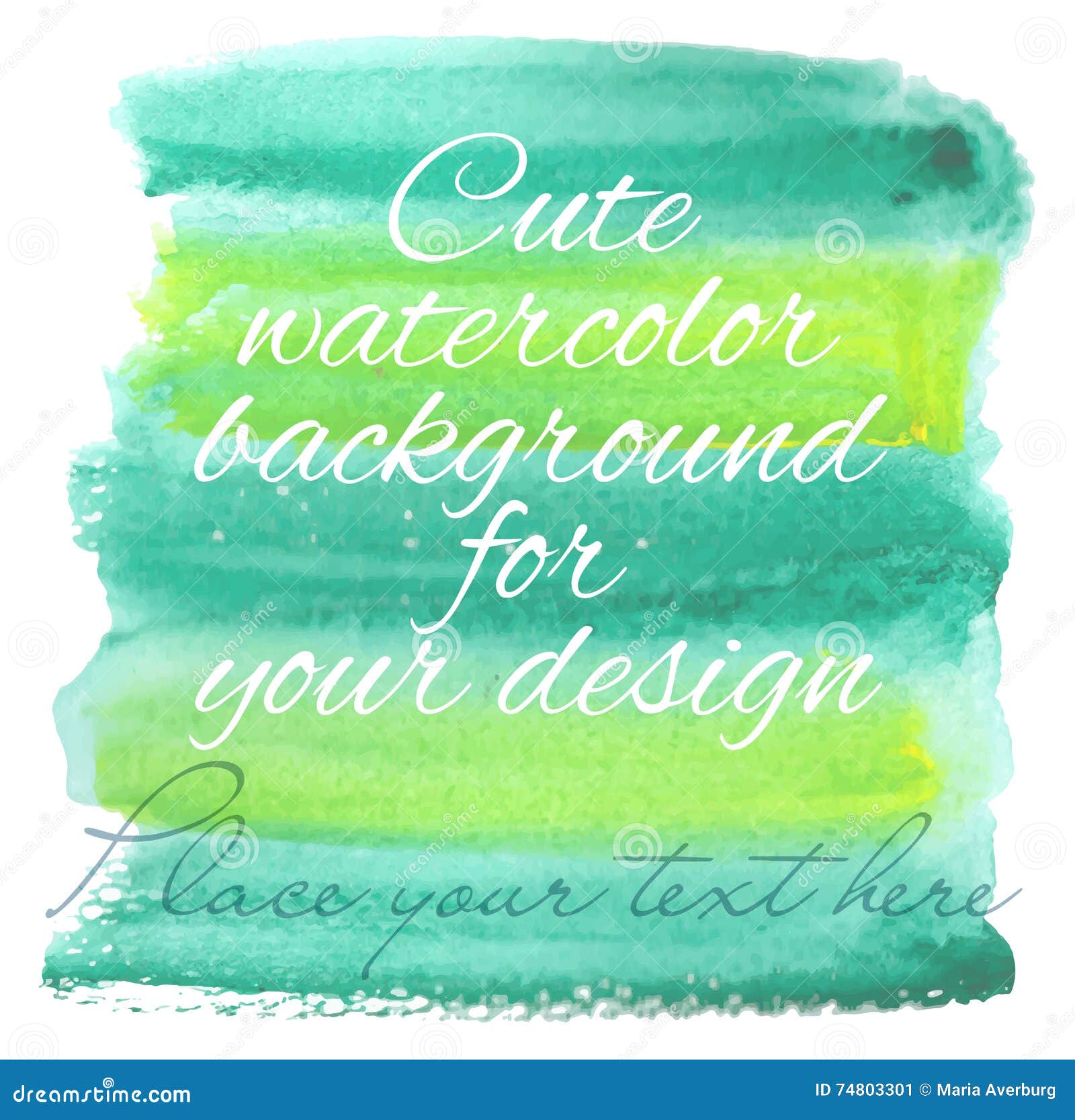 Handdrawn Watercolor Background with Designed Text Stock Vector ...