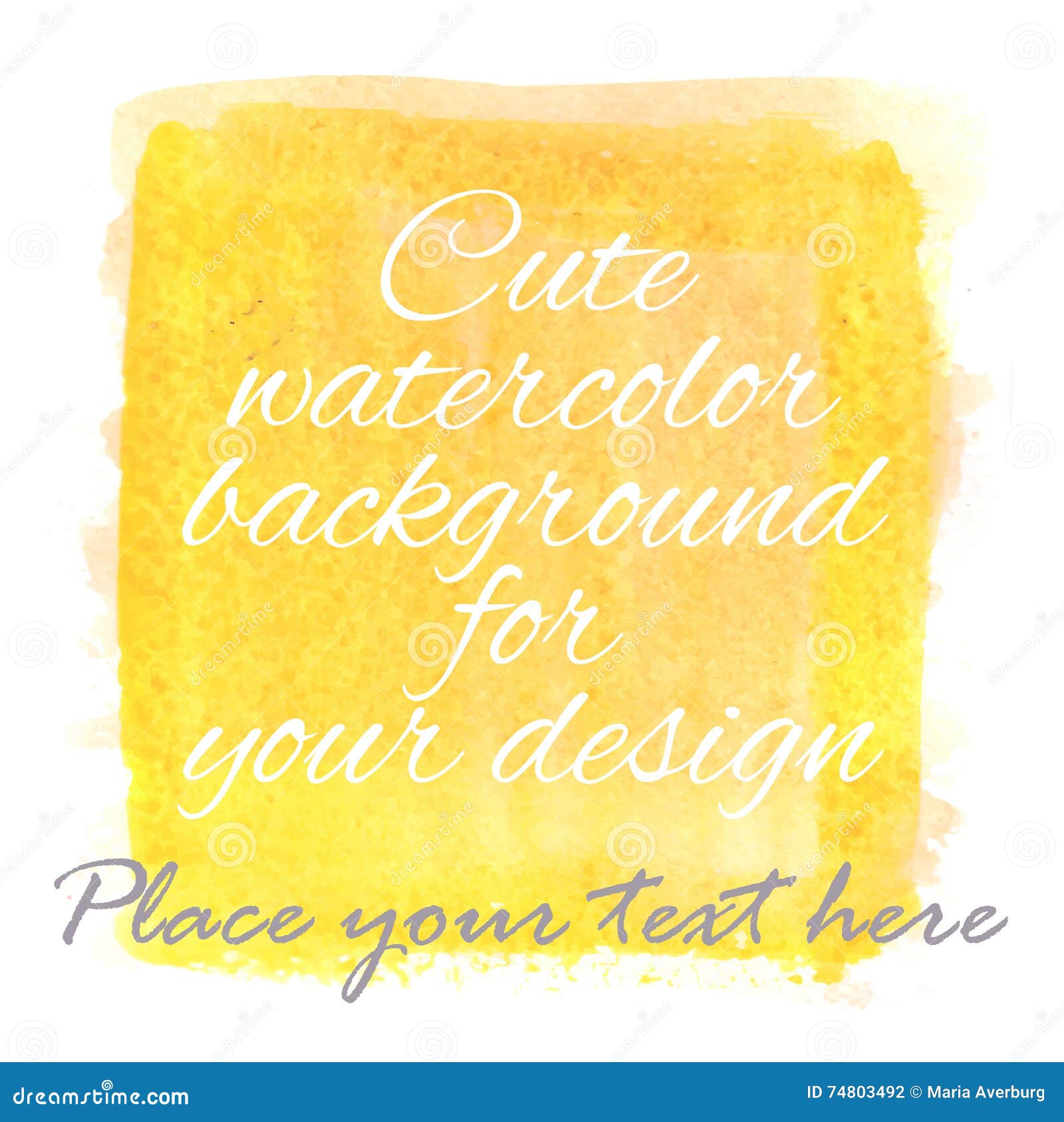 Handdrawn Watercolor Background with Designed Text Stock Vector ...