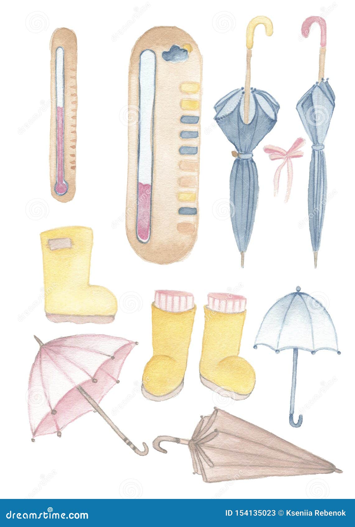 The Weather Set. Objects Describing Types of Weather Stock Illustration ...