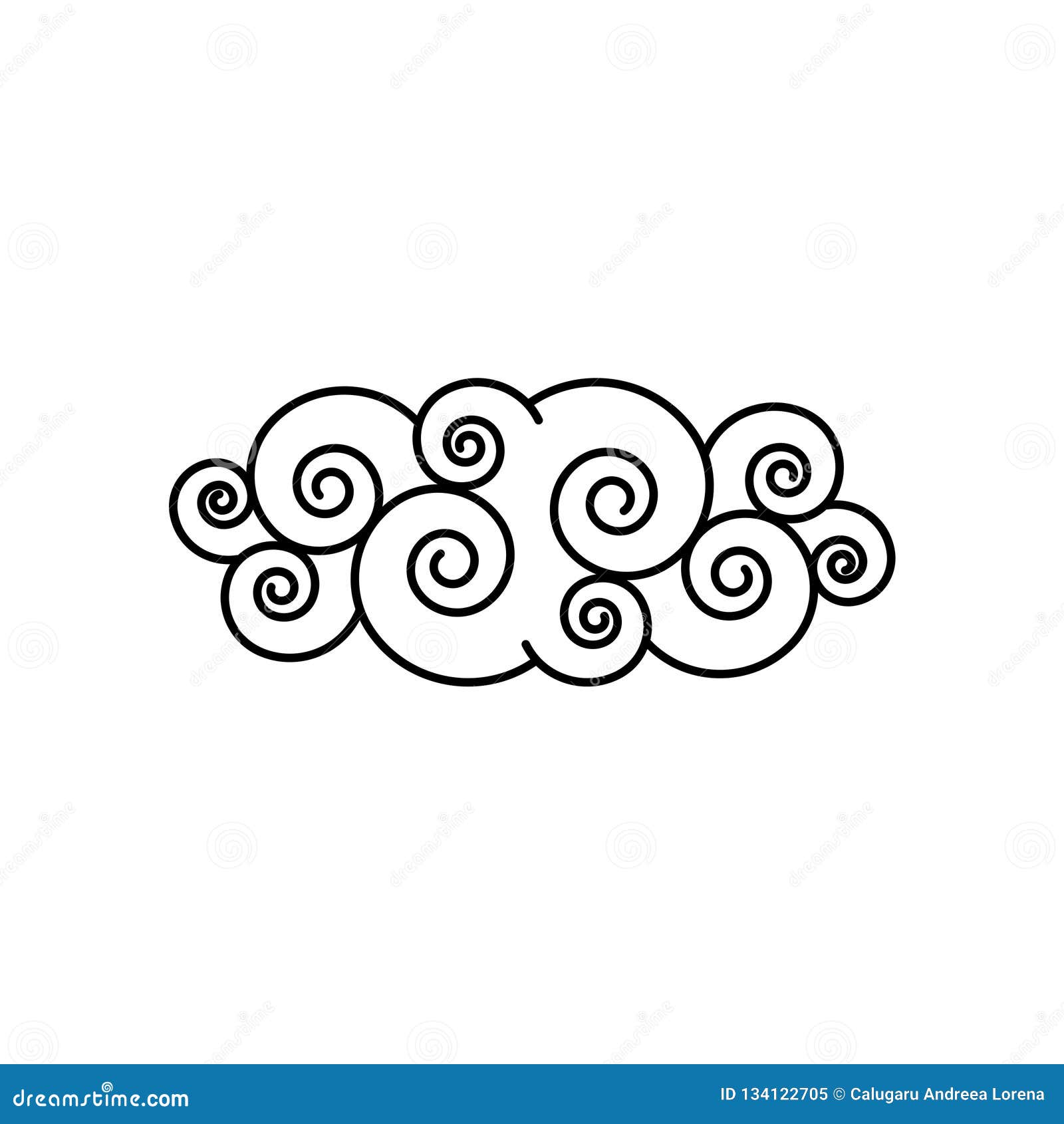 Handdrawn Wolken Zwart-witte Vectorillustratie Vector Illustratie ...