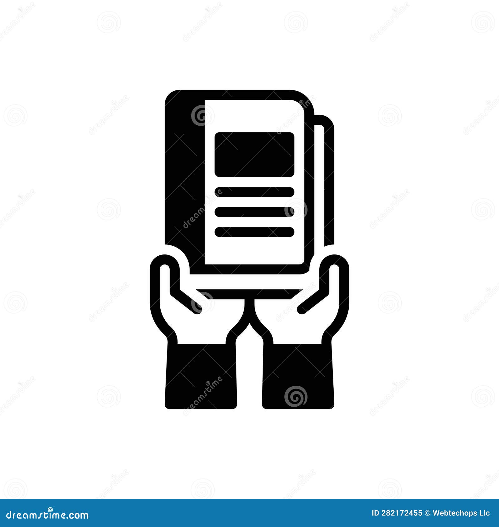 Black Solid Icon for Handed, Hand Over and Hold Stock Illustration ...