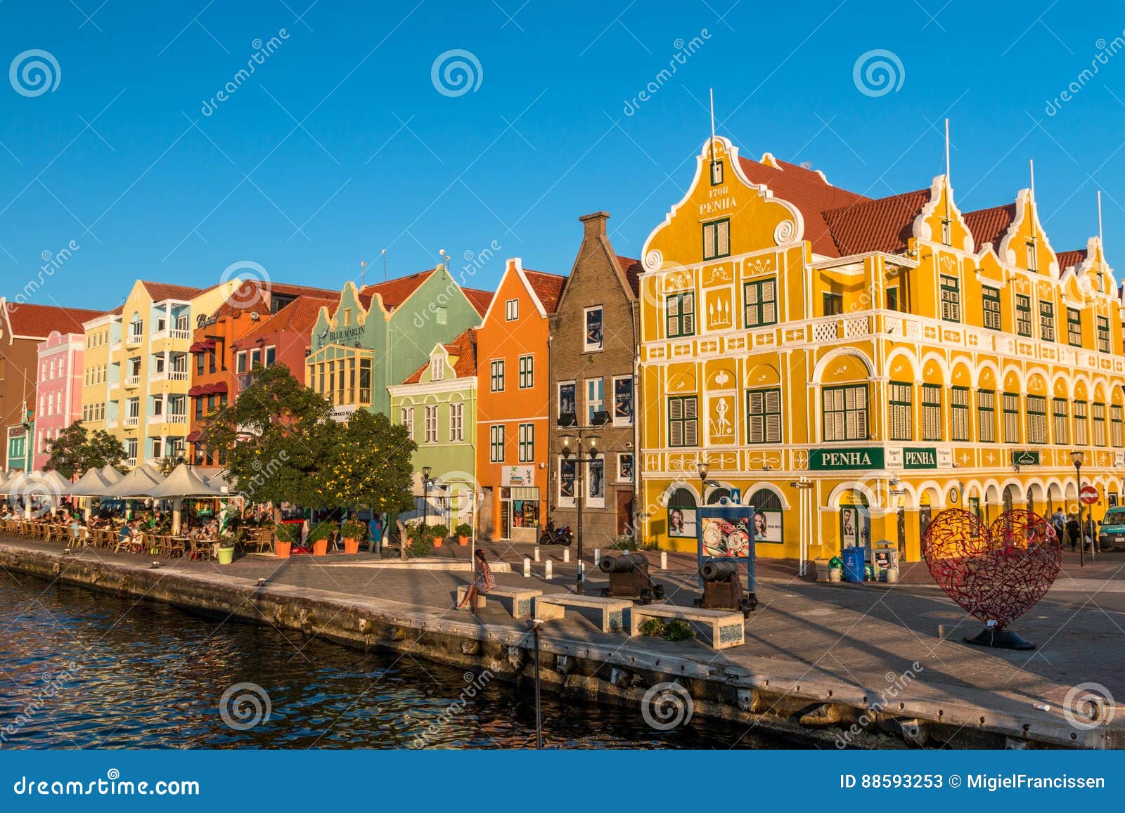 Handelskade in Willemstad Curacao Redactionele Stock Foto - Image of ...