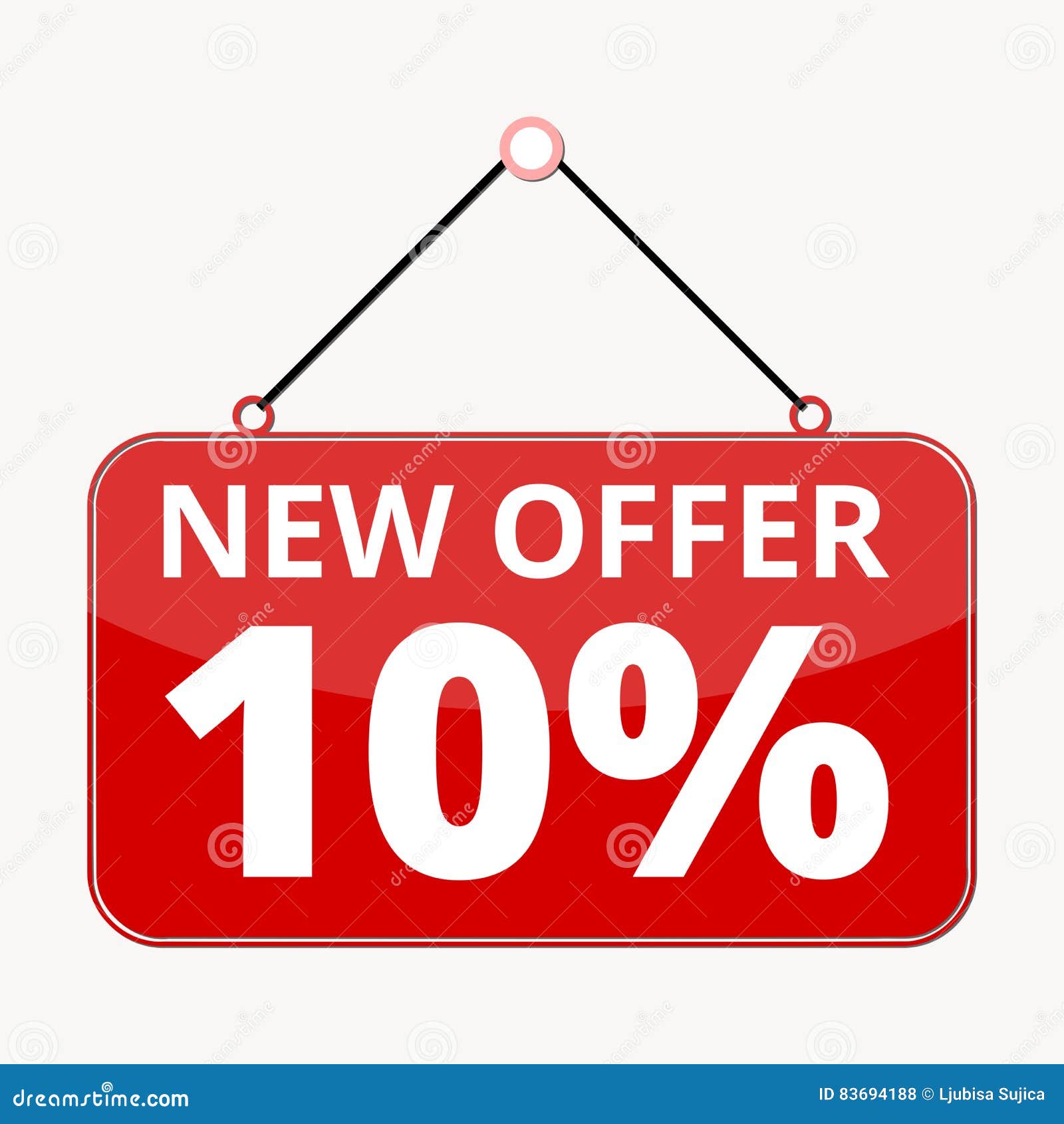 Handelskonzept, Neues Angebot 10%, Rotes Zeichen Vektor Abbildung ...