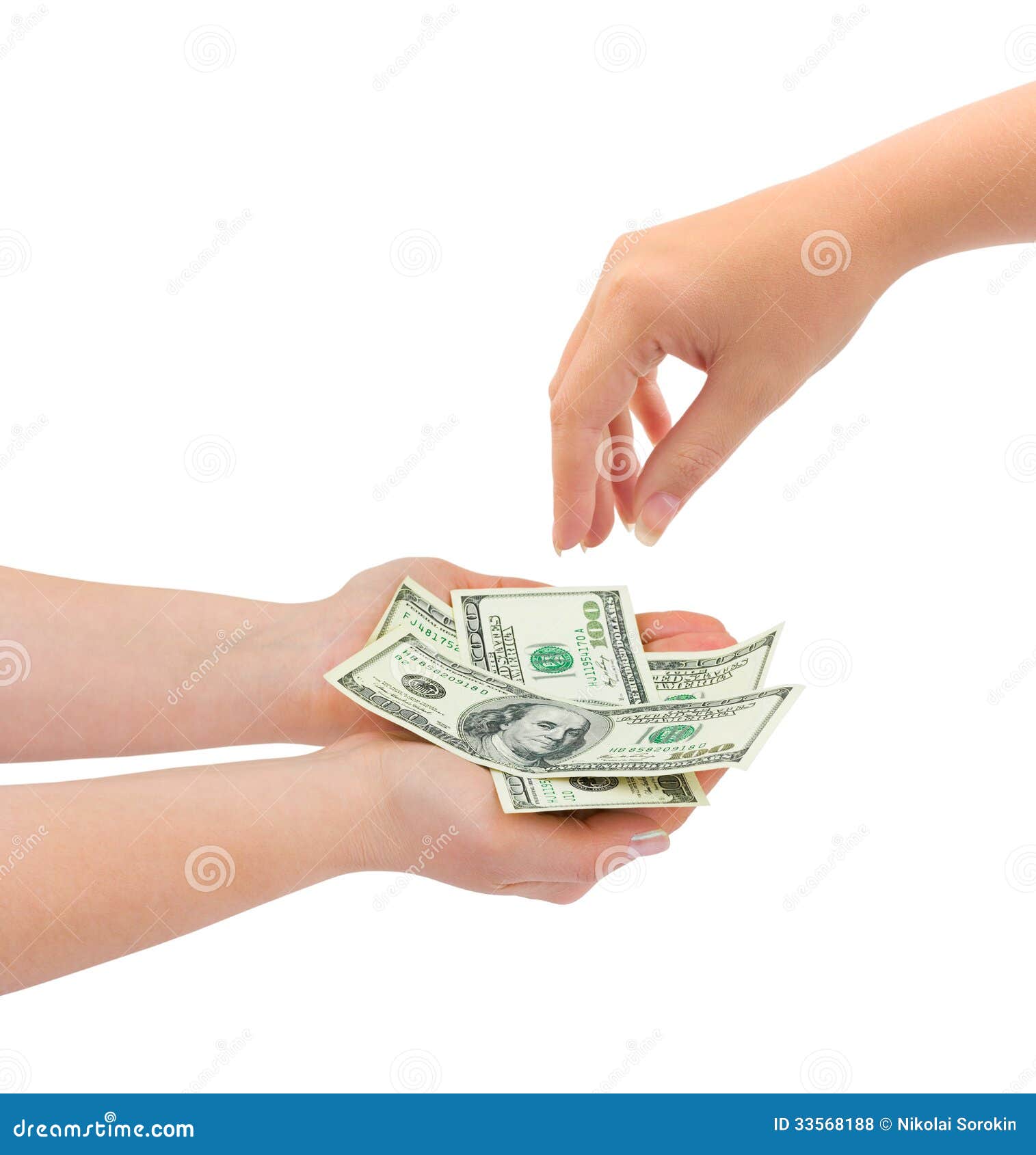 Handen die geld geven stock foto. Image of bedrijf, financiën - 33568188