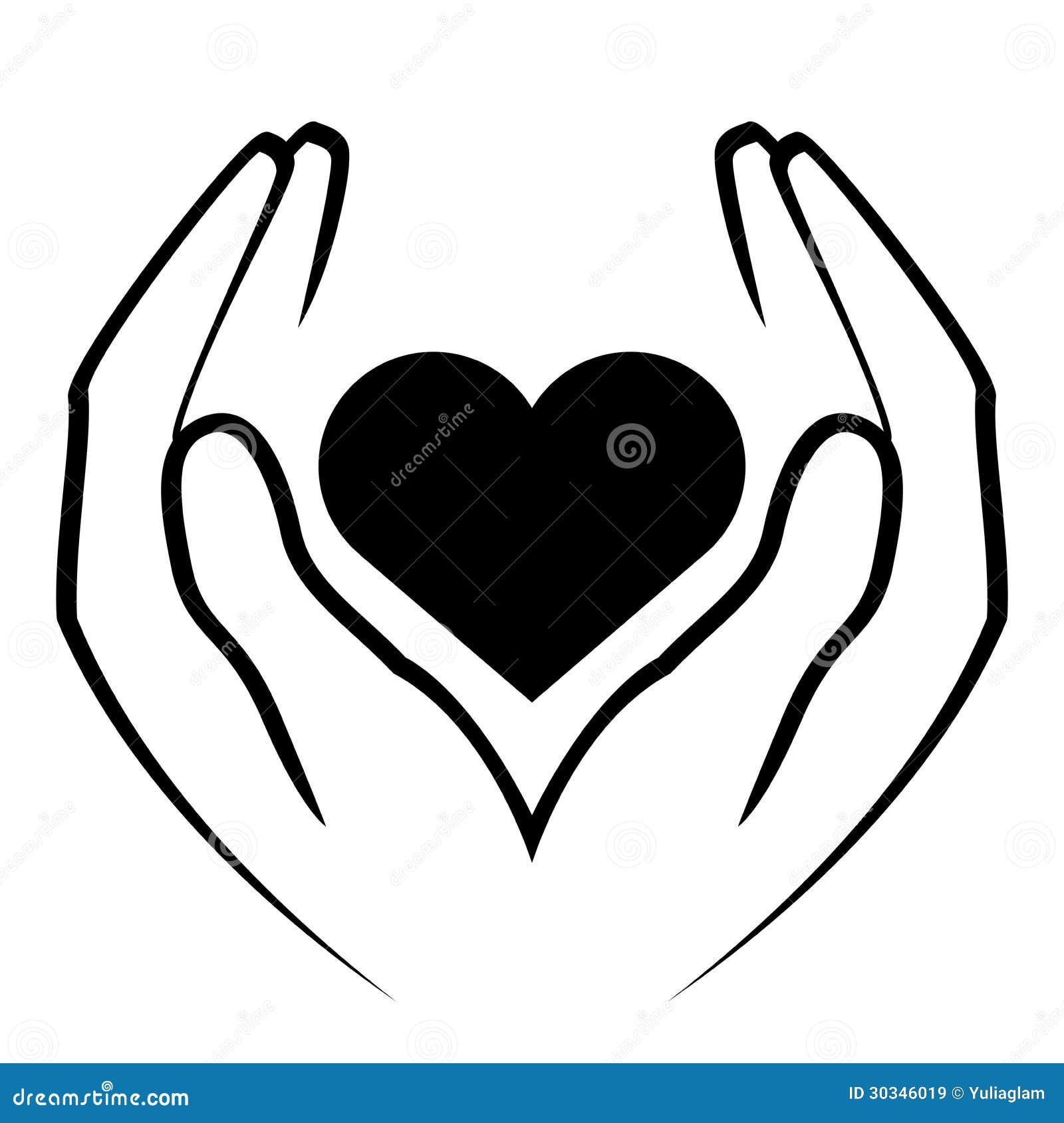 Handen die hart houden vector illustratie. Afbeelding bestaande uit ...