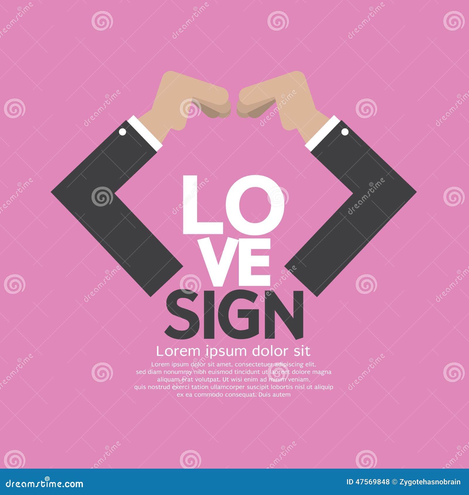 Handen Die Hart Maken Ondertekenen Vector Illustratie - Illustration of ...