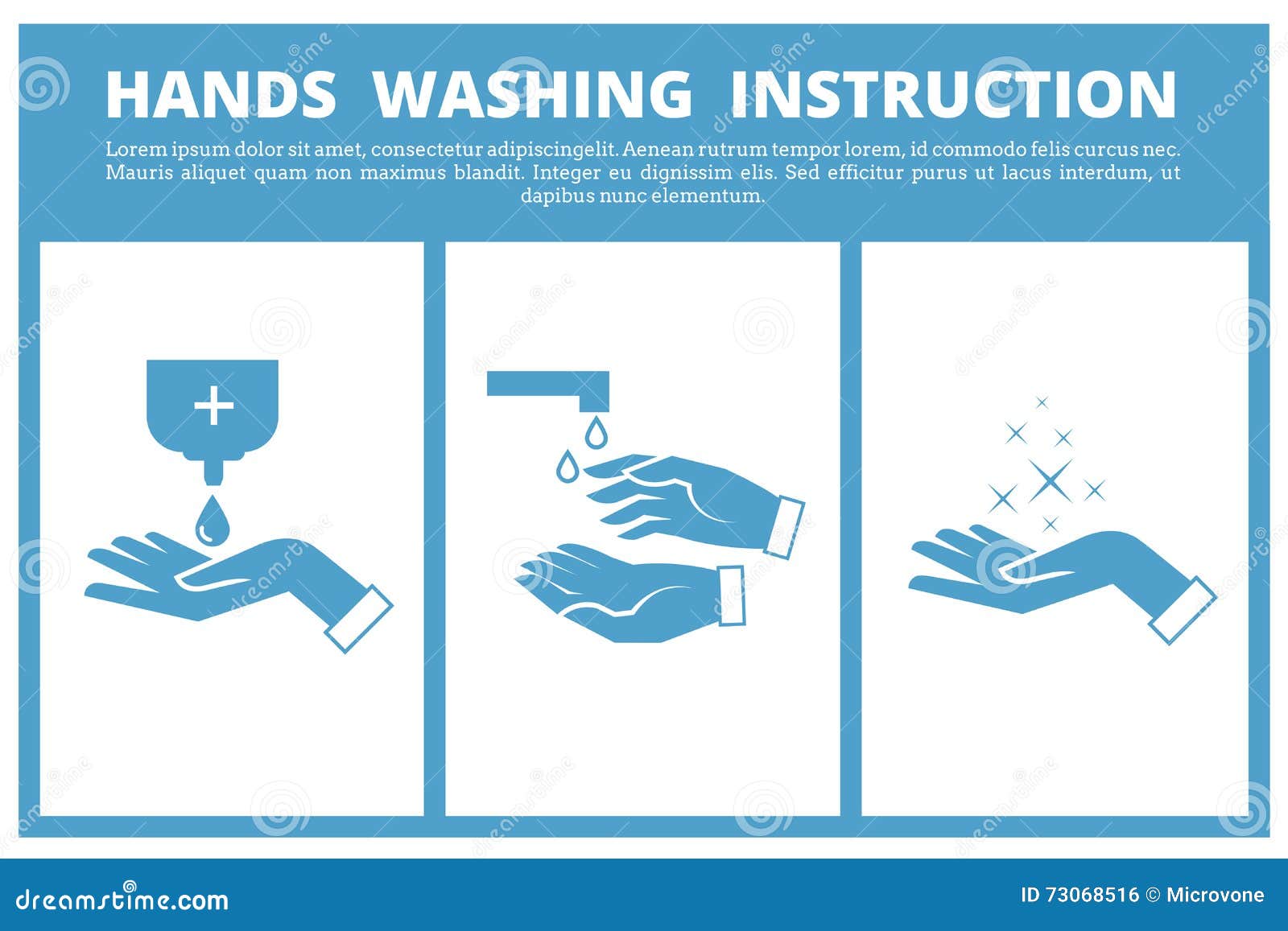 Handen Die Medische Instructie Wassen Vector Illustratie - Illustration ...