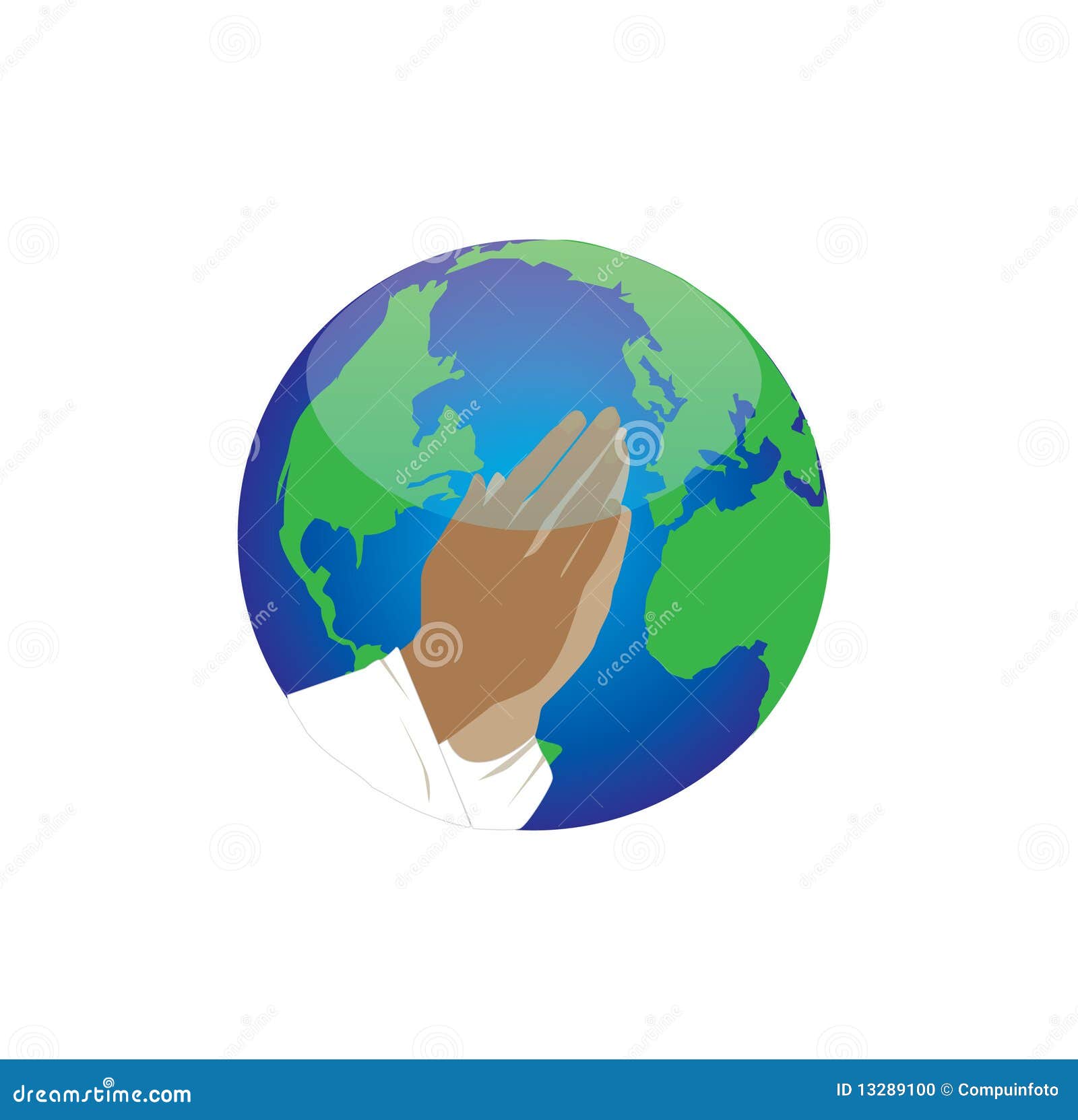 Handen Die Voor De Wereld Bidden Vector Illustratie - Illustration of ...