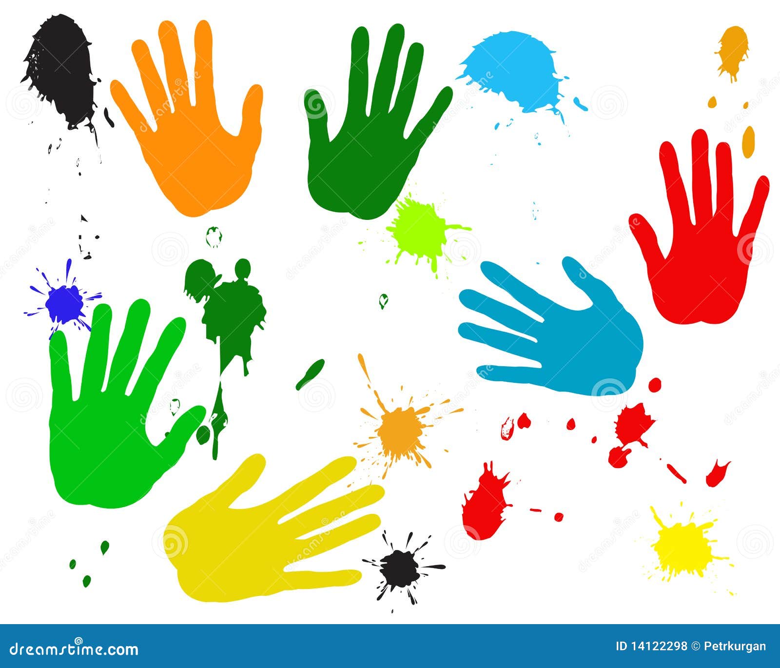 Handen En Vlek Van Een Verf Vector Illustratie - Illustration of lijnen ...