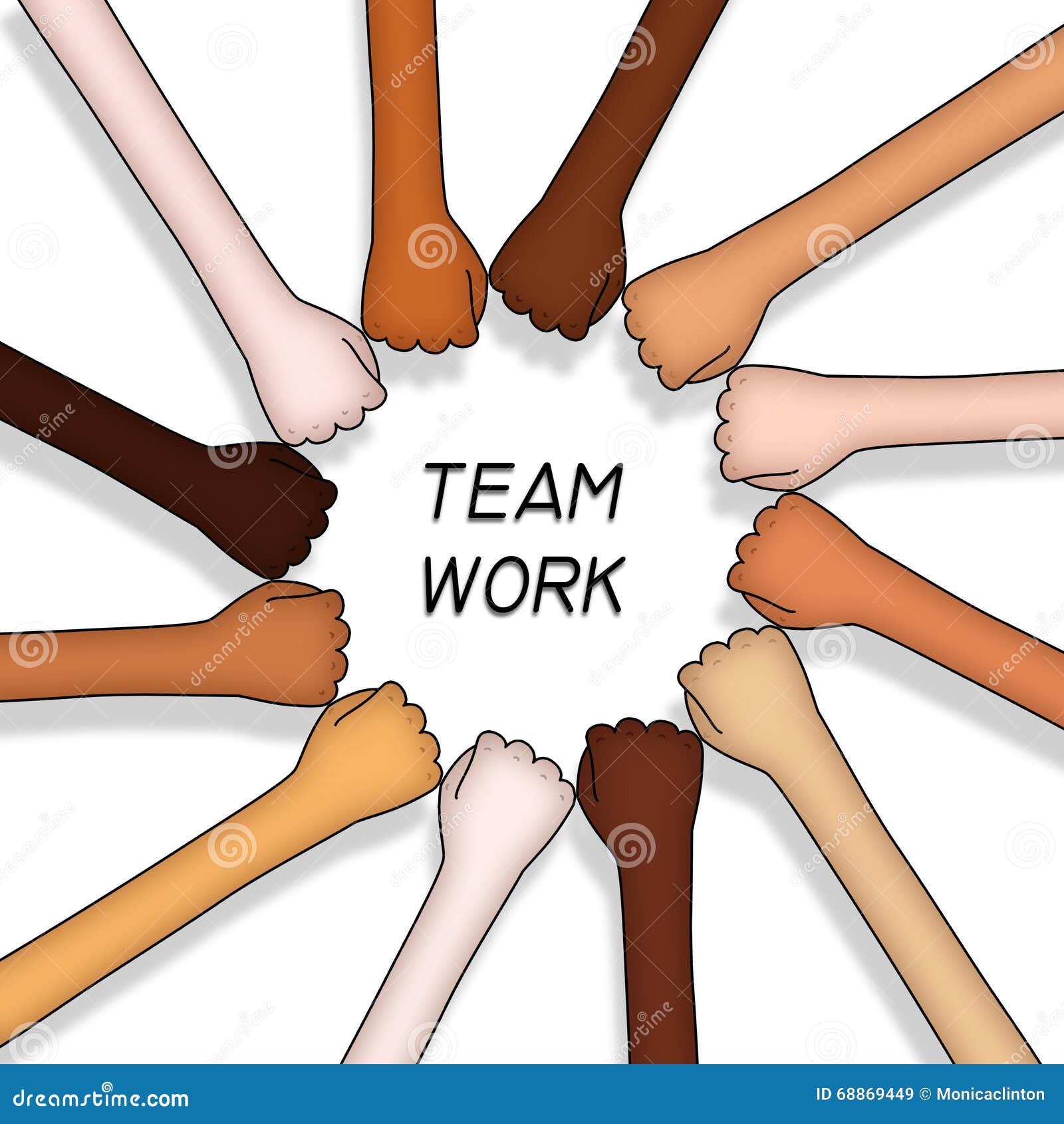 Handen samen stock illustratie. Illustration of verschillend - 68869449