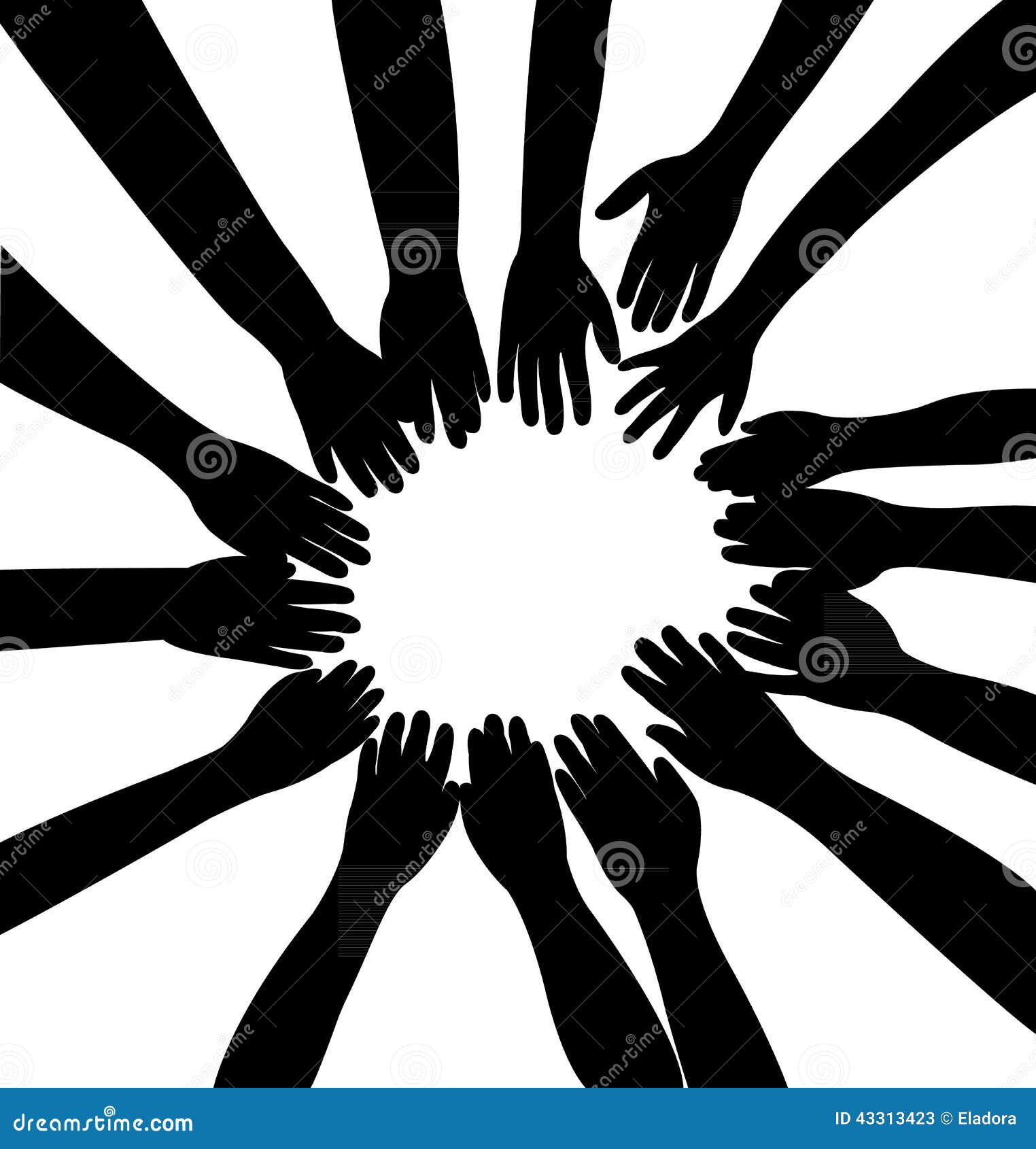 Handen samen, vector vector illustratie. Illustration of partij - 43313423
