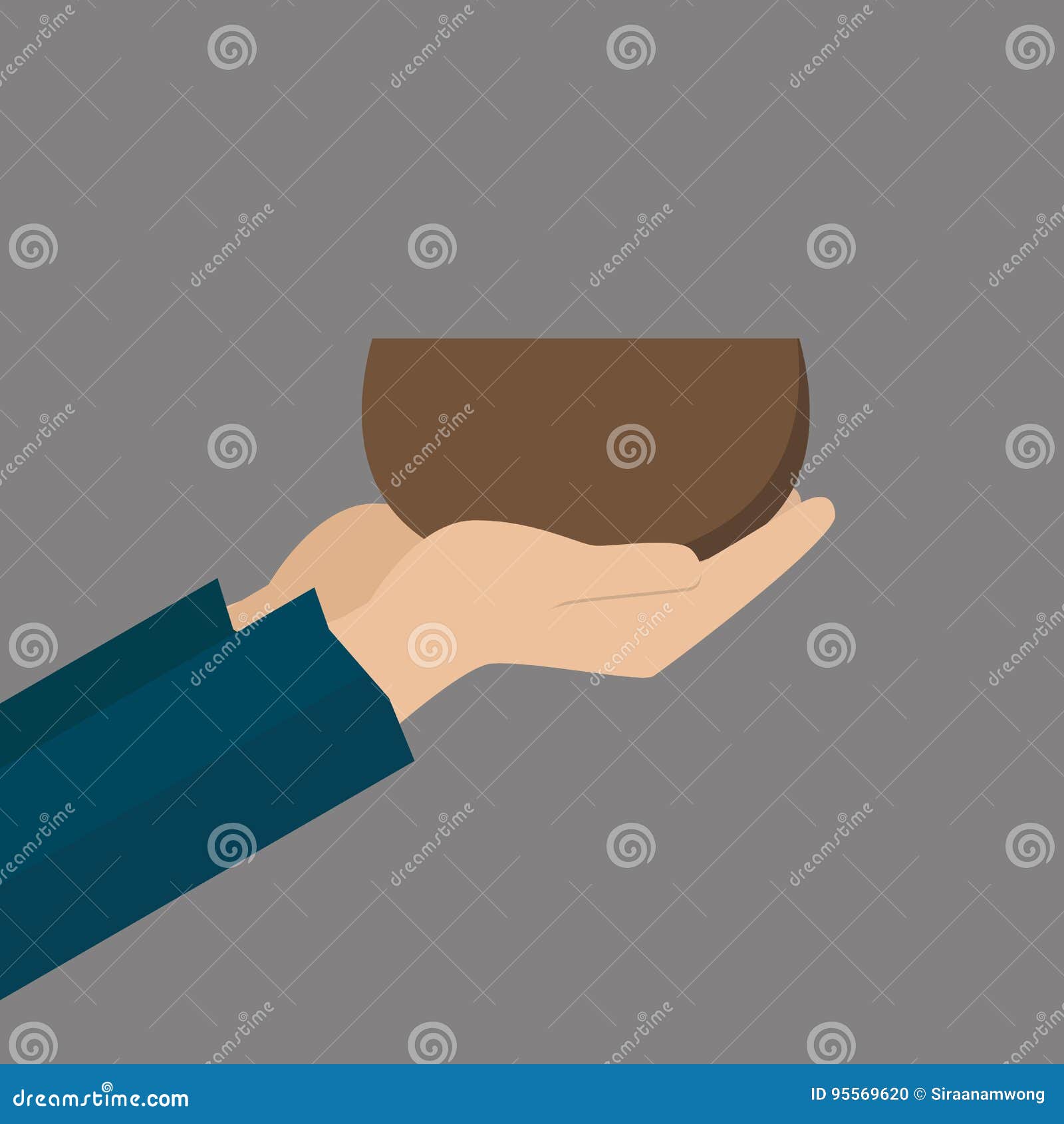 Handen Van Bedelaar Met Kom Vector Illustratie - Illustration of ...