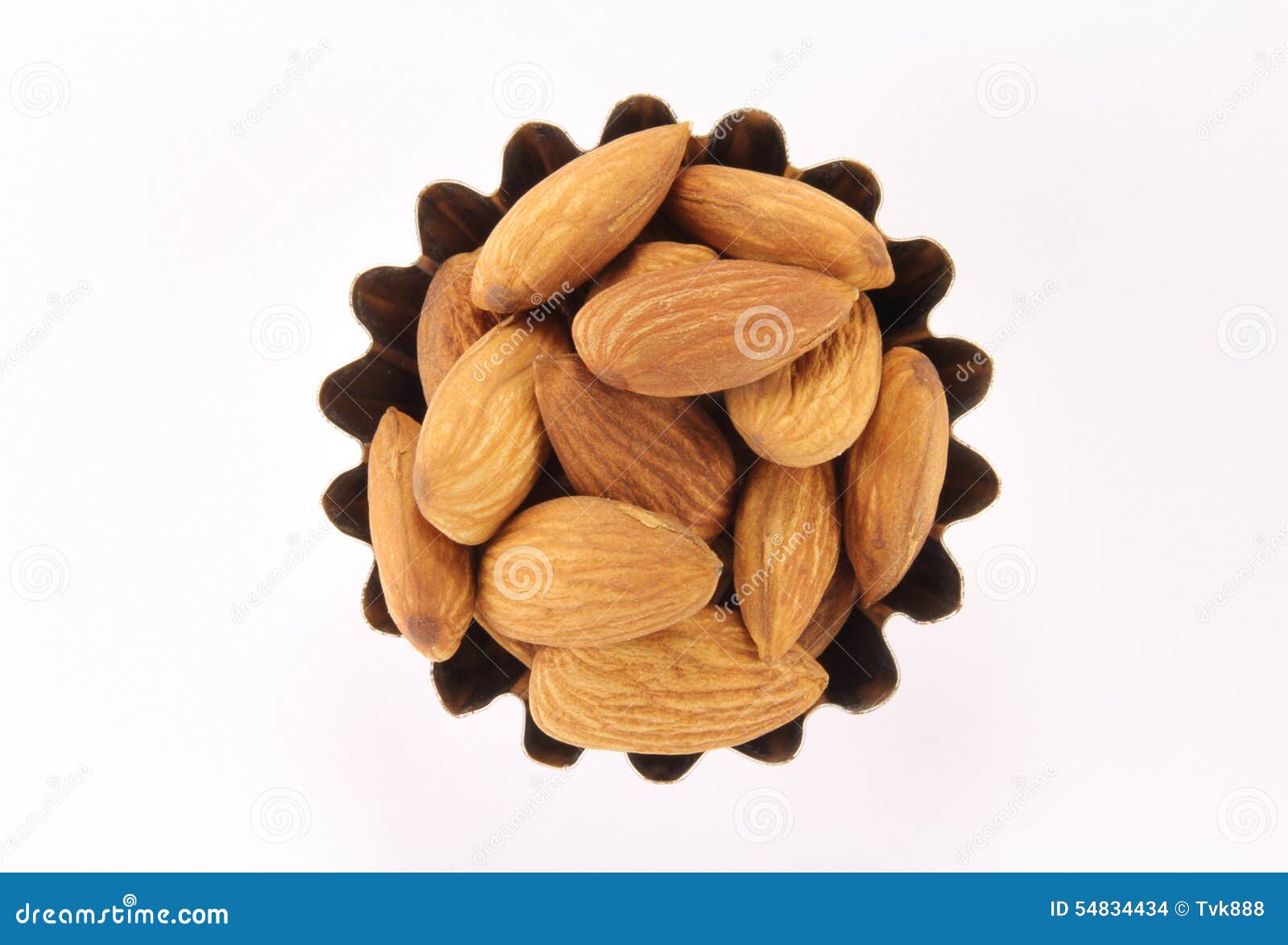 Handful Almonds in Figured Form Stock Photo - Image of health, form ...