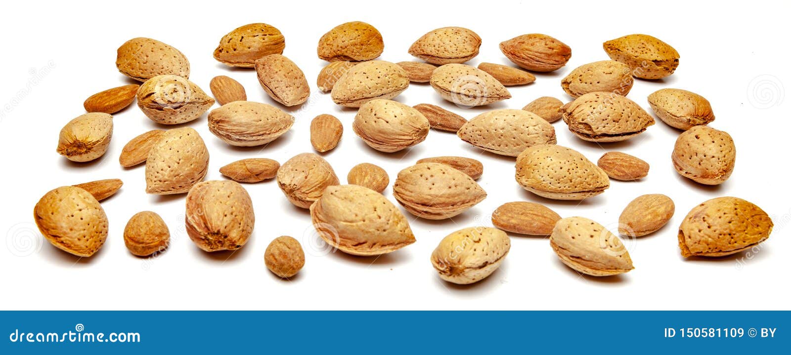 A Handful of Almonds Isolated Stock Image - Image of heaped, studio ...