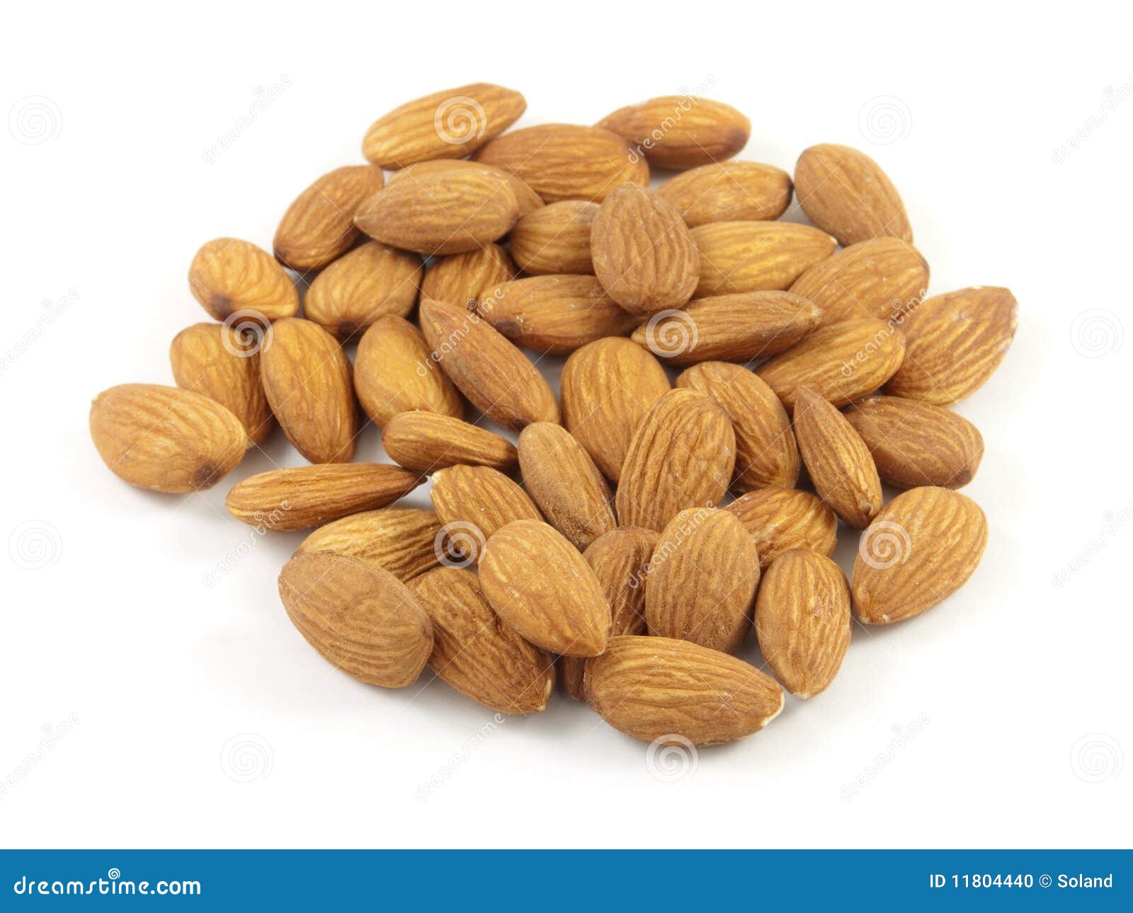 Handful of Almonds is Isolated on White Stock Photo - Image of ...