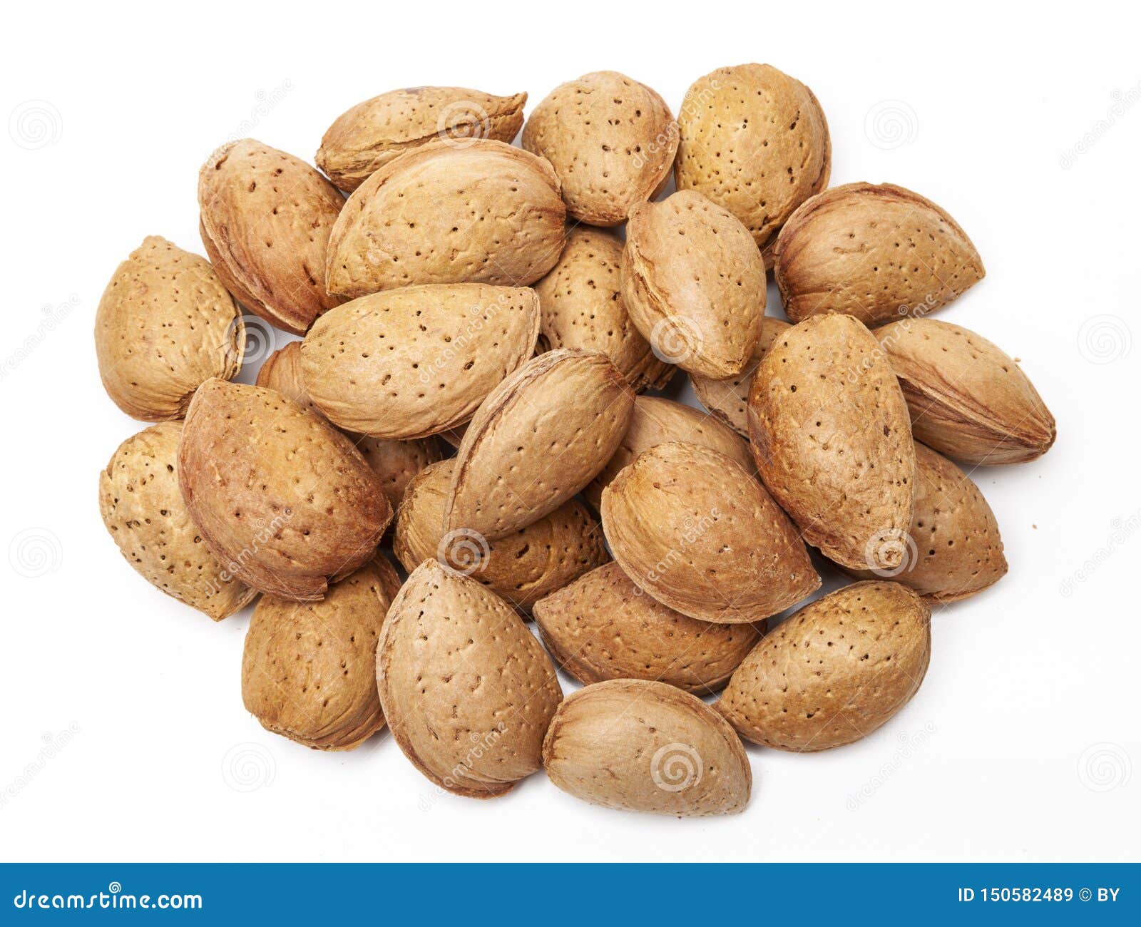 A Handful of Almonds Isolated Stock Image - Image of group, banner ...