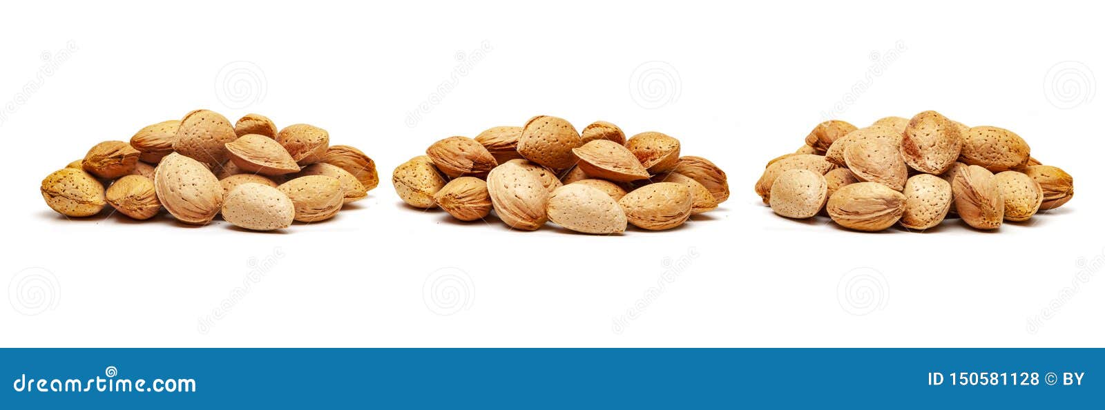 A Handful of Almonds Isolated Stock Photo - Image of background ...
