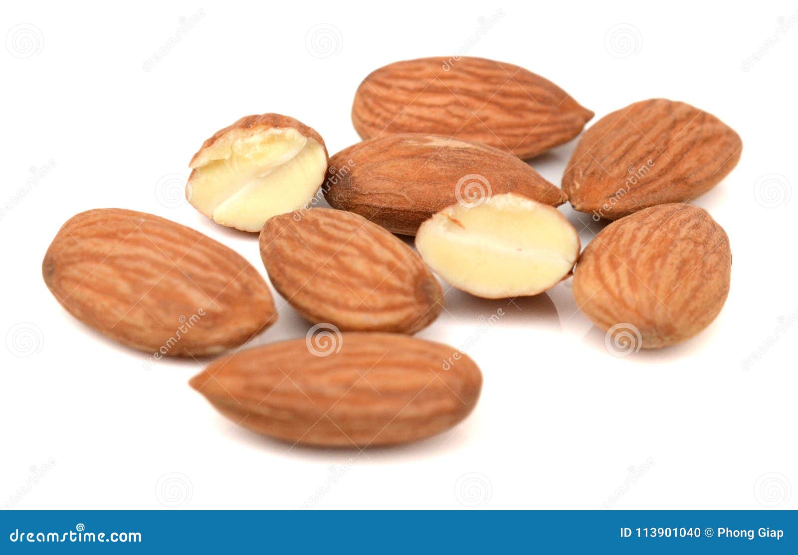 Handful of Almonds Nuts Isolated Stock Photo - Image of print, graphics ...