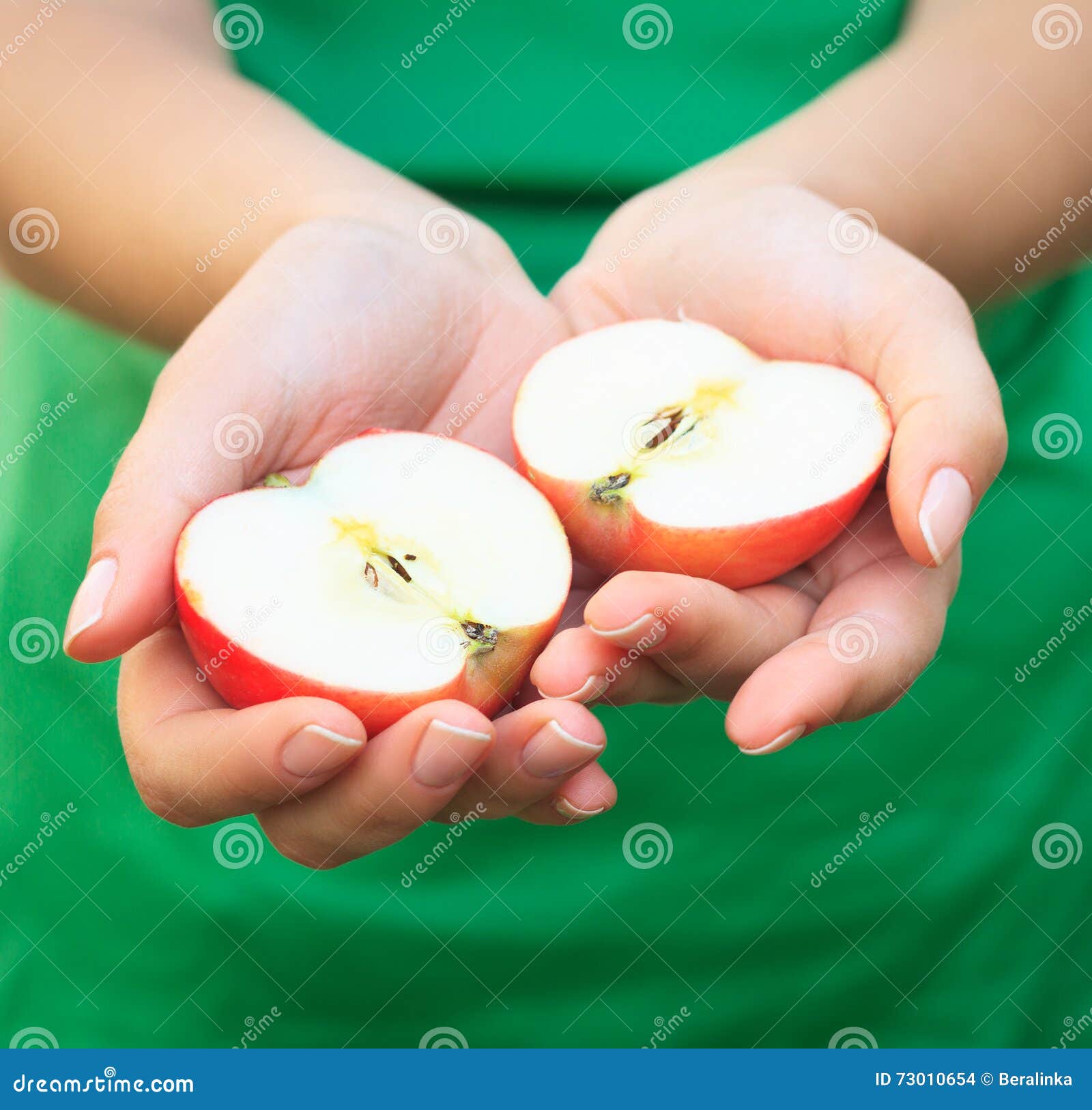 Handful of Apples. Woman Holding Apples in Hands Stock Photo - Image of ...