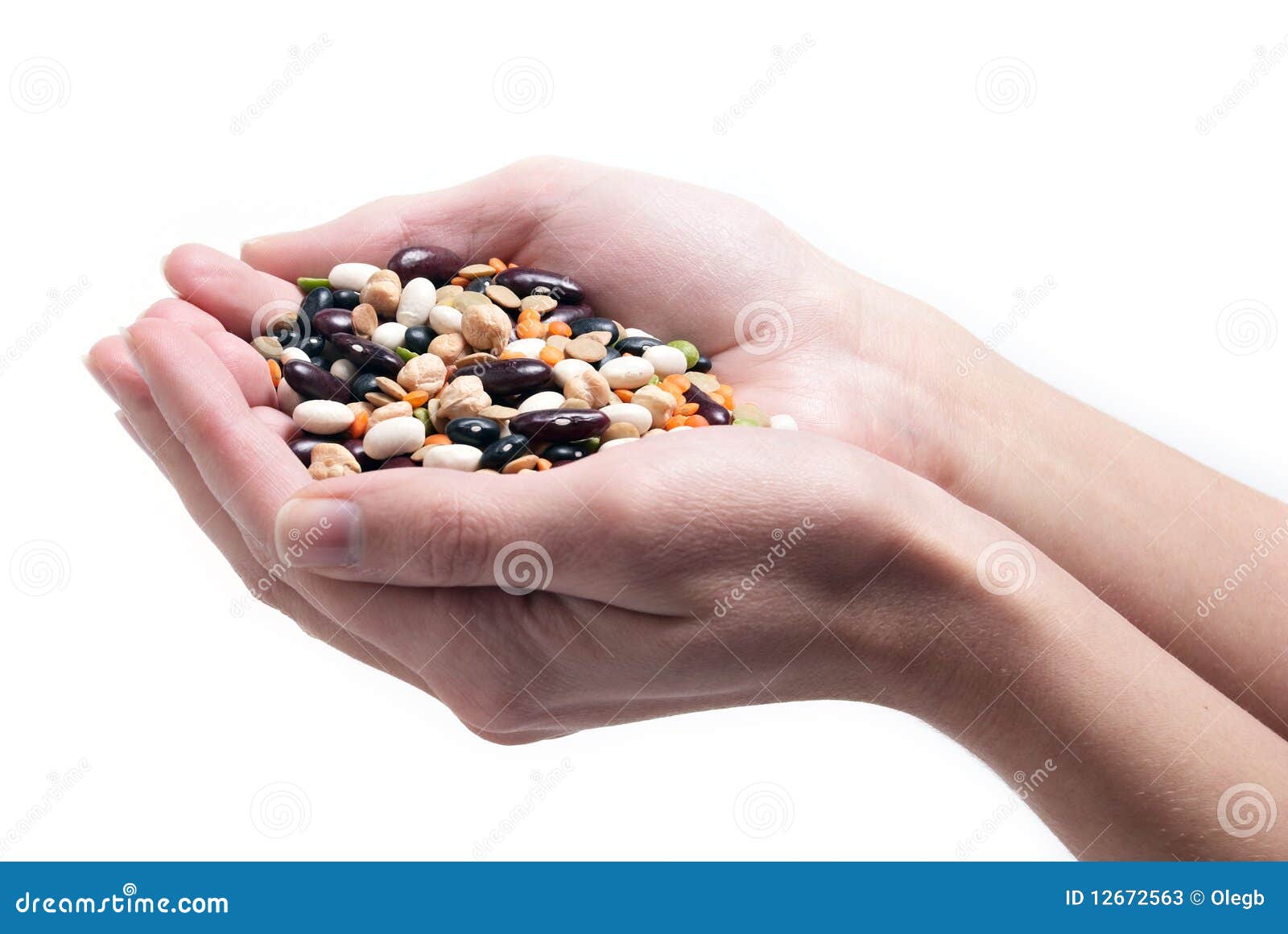 A handful of beans stock image. Image of bean, hands - 12672563