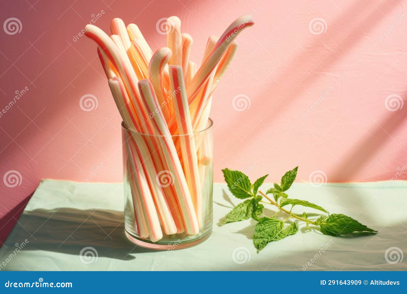 A Handful of Candy Canes on a Pastel-colored Table Stock Image - Image ...