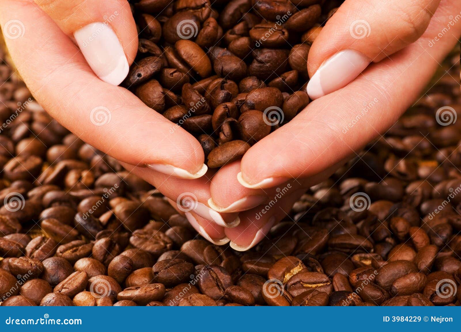 Handful of coffee beans stock image. Image of casual, ground - 3984229