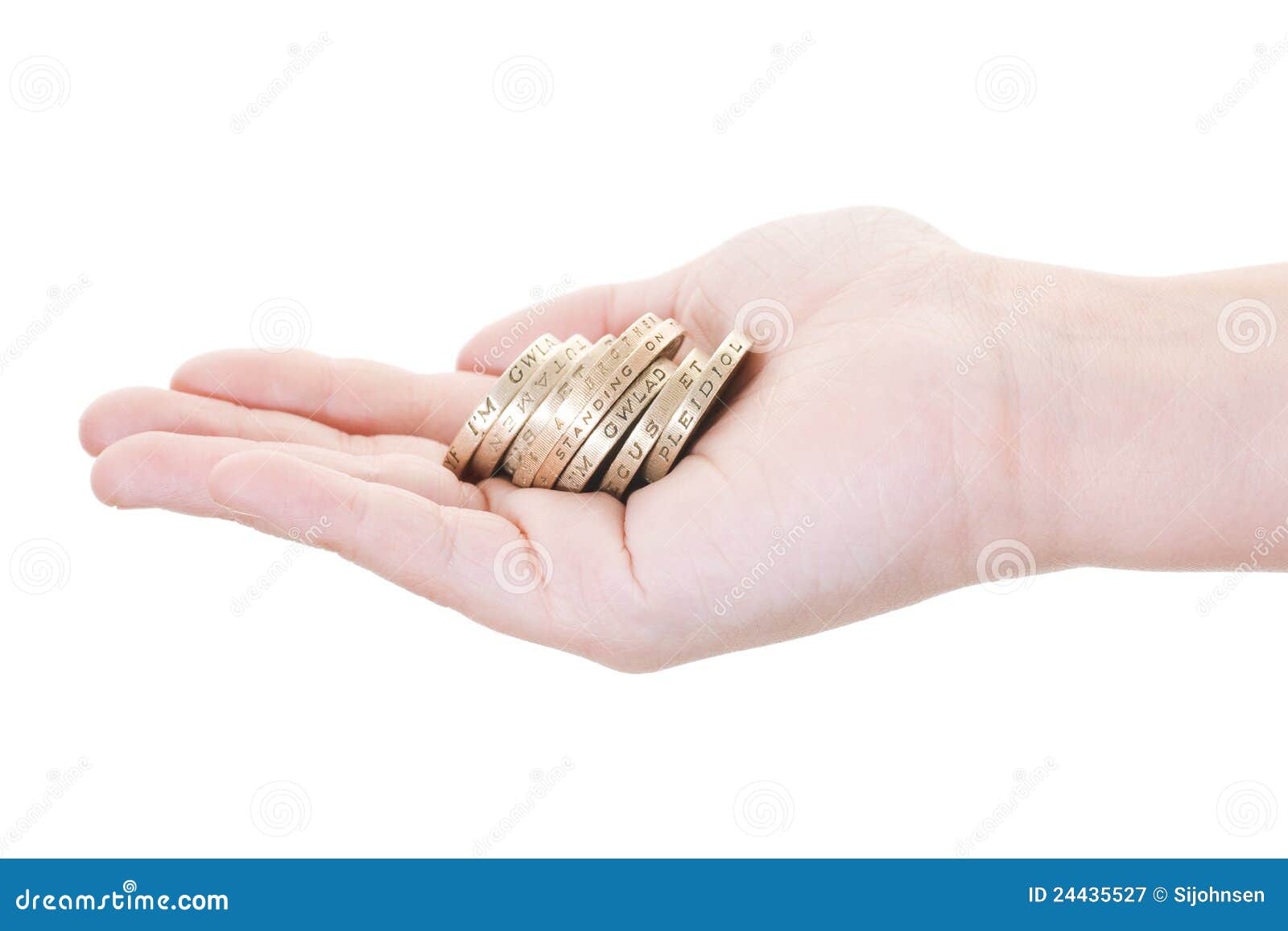 Handful of coins stock image. Image of sterling, hold - 24435527