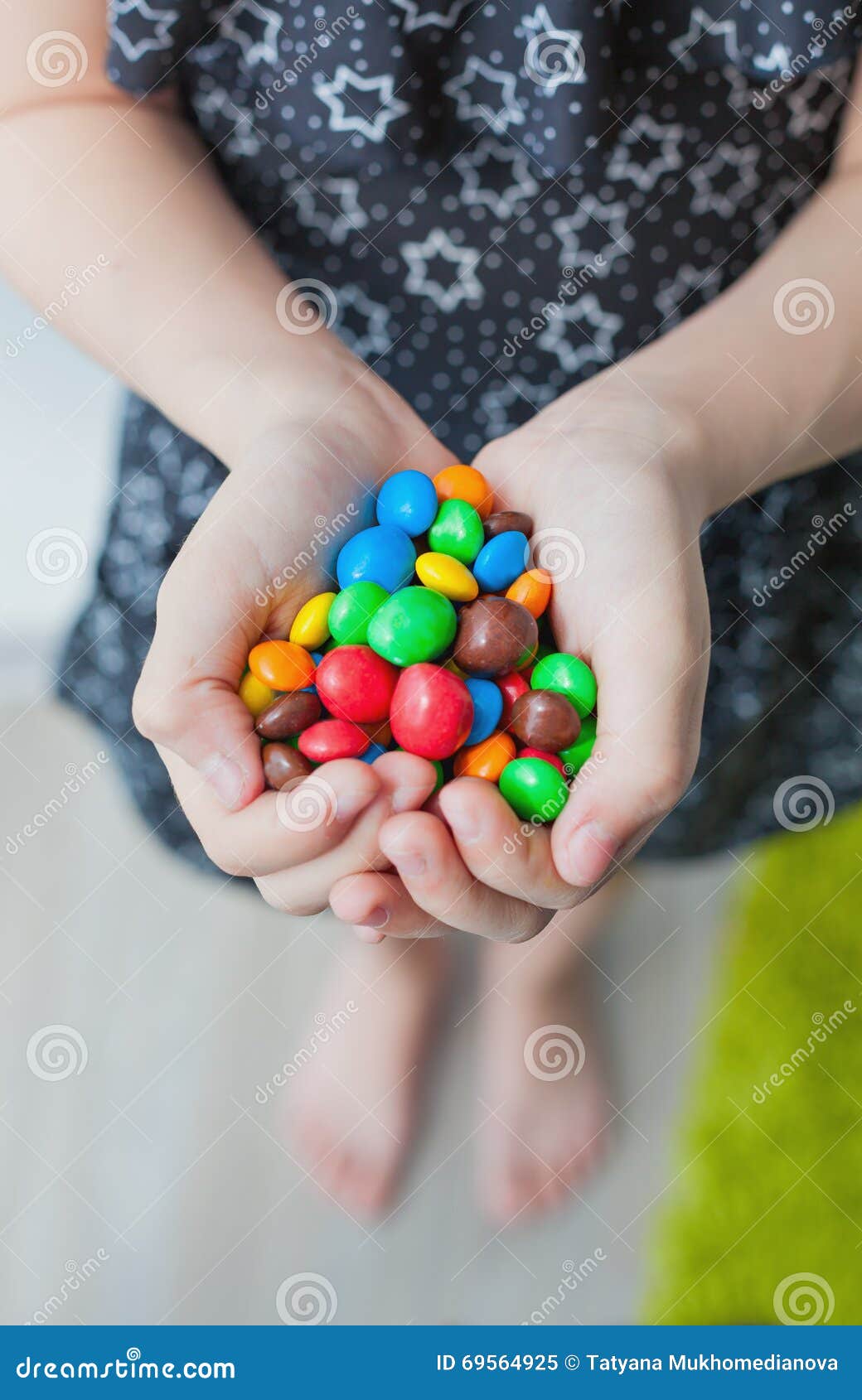 Handful of Colored Candy in the Hands Stock Image - Image of candies ...