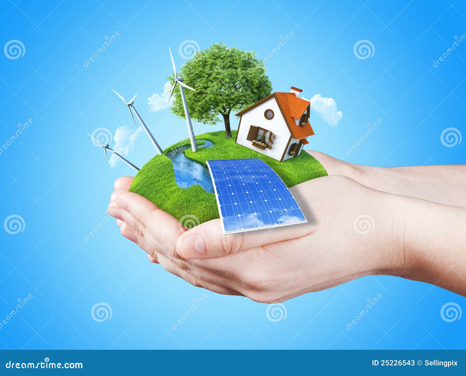 Handful Concept for Eco Friendly Countryside Life Stock Image - Image ...