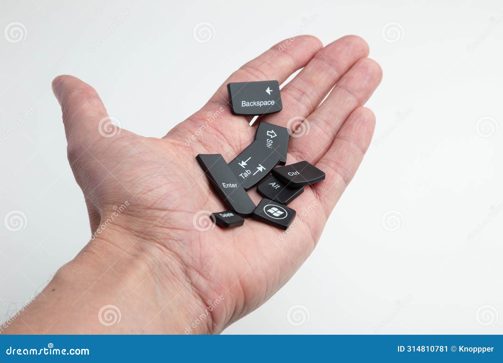 Disassembled Keyboard On A White Background. Disassembly And Cleaning ...