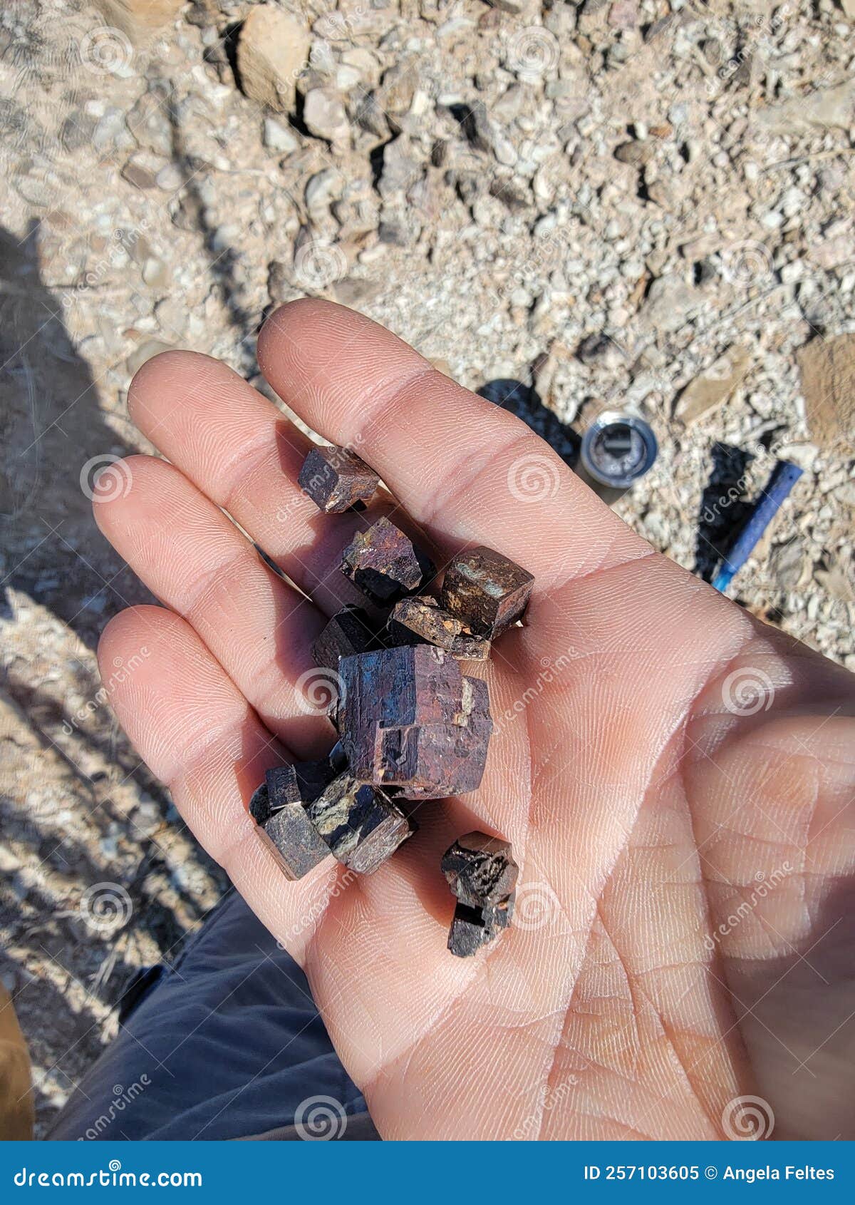 Handful of Cube Shaped Rocks Goethite Stock Image - Image of geology ...
