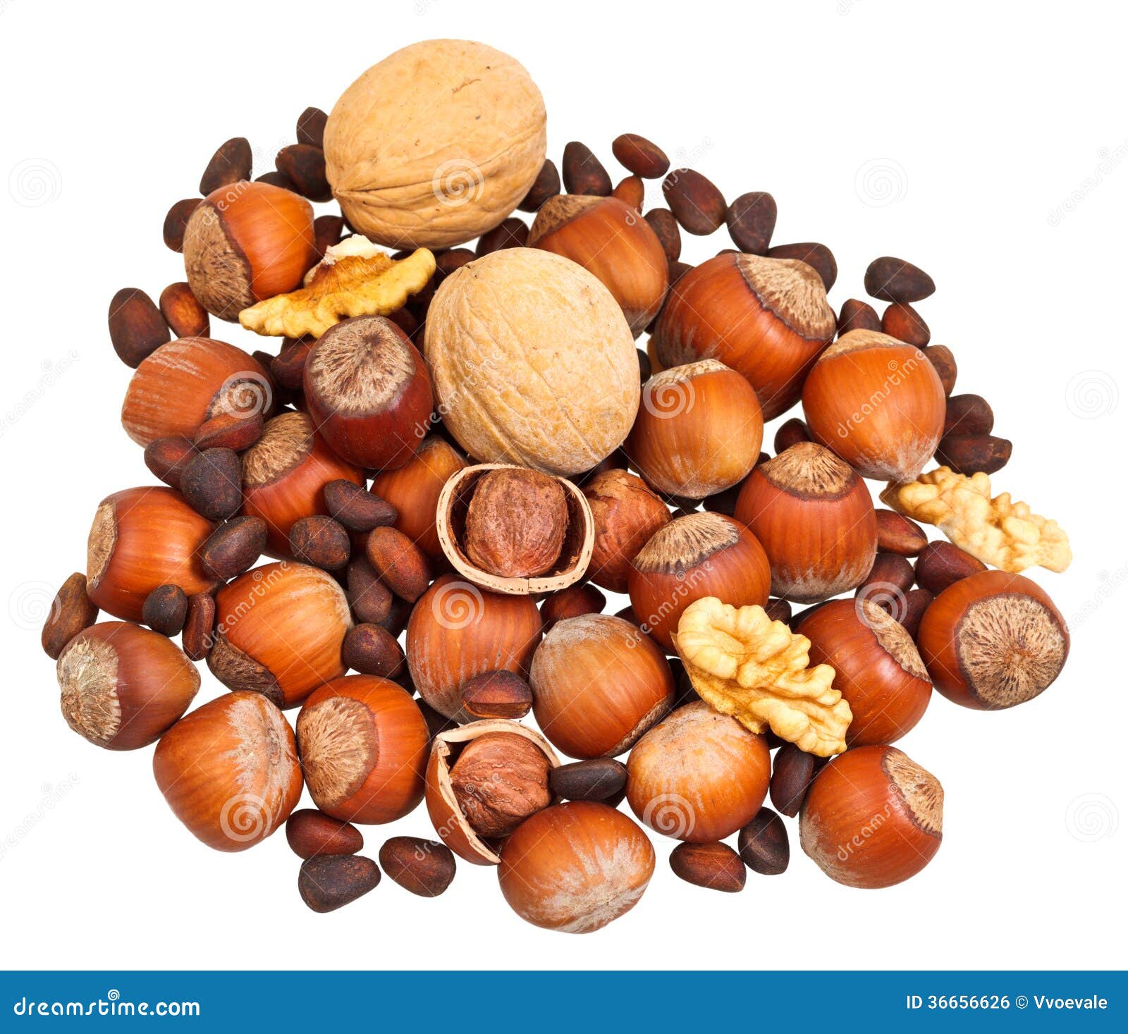 Handful of Dried Nuts Isolated Stock Photo - Image of handful, seed ...