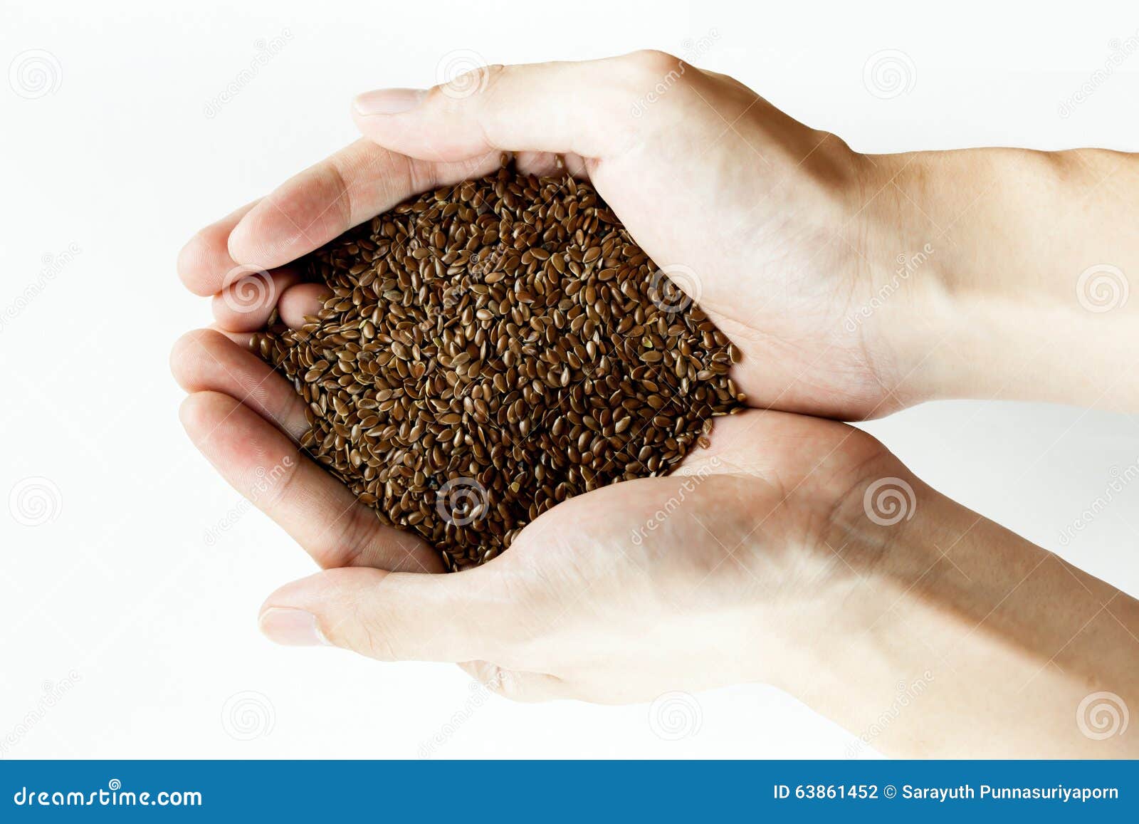 Handful of Flax Seed in Human Hands Stock Photo - Image of fatty, dried ...