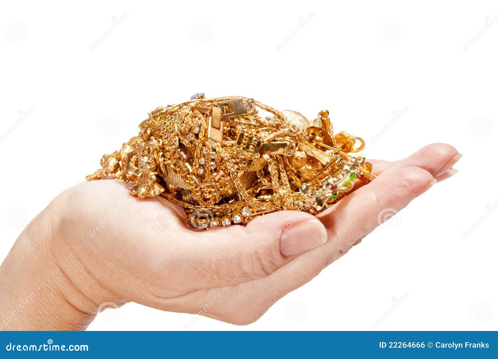 Handful of Gold Jewelry stock photo. Image of necklaces - 22264666