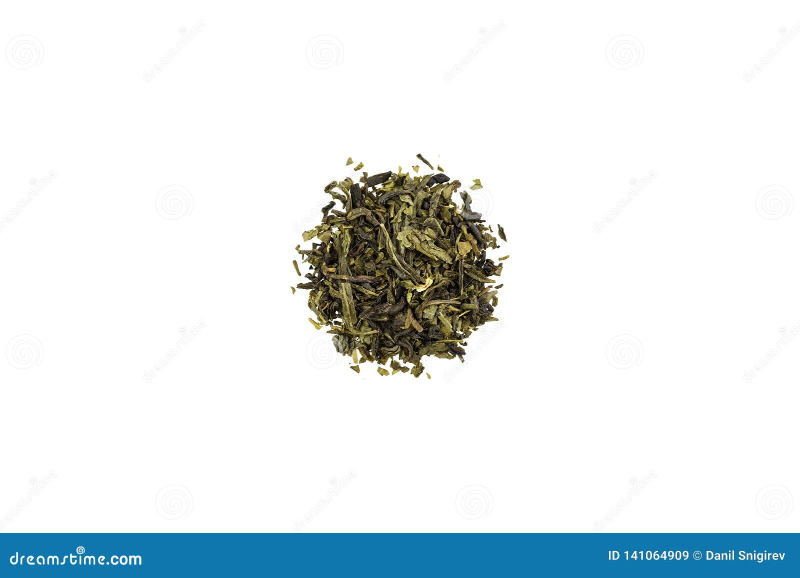 A Handful of Green Tea on a White Background. Isolated Stock Image ...
