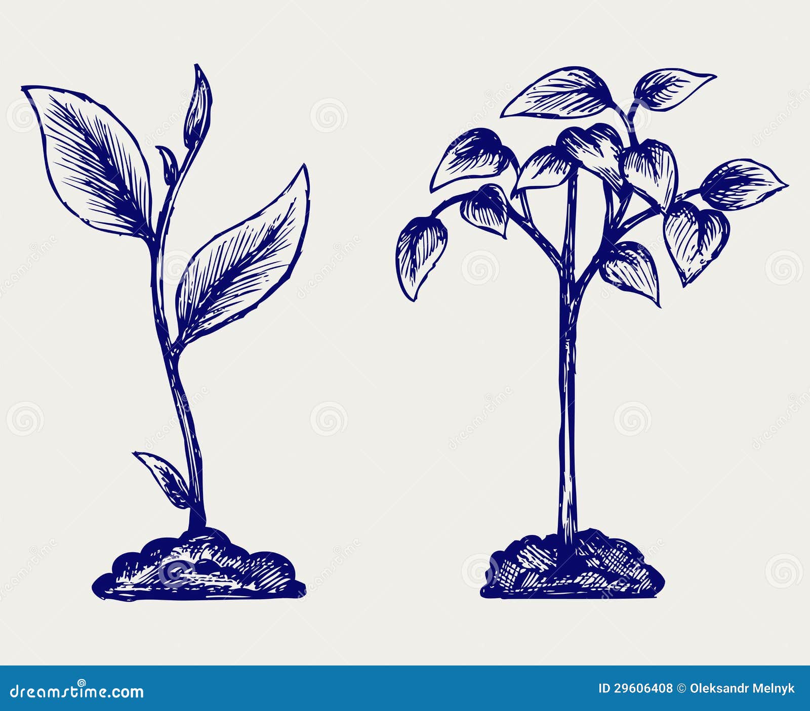 Handful of the Ground and Plant Stock Vector - Illustration of draw ...