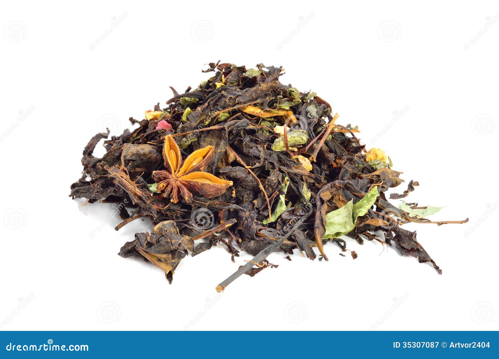 Handful of Herbal Tea with Badjan Stock Image - Image of brown, nature ...