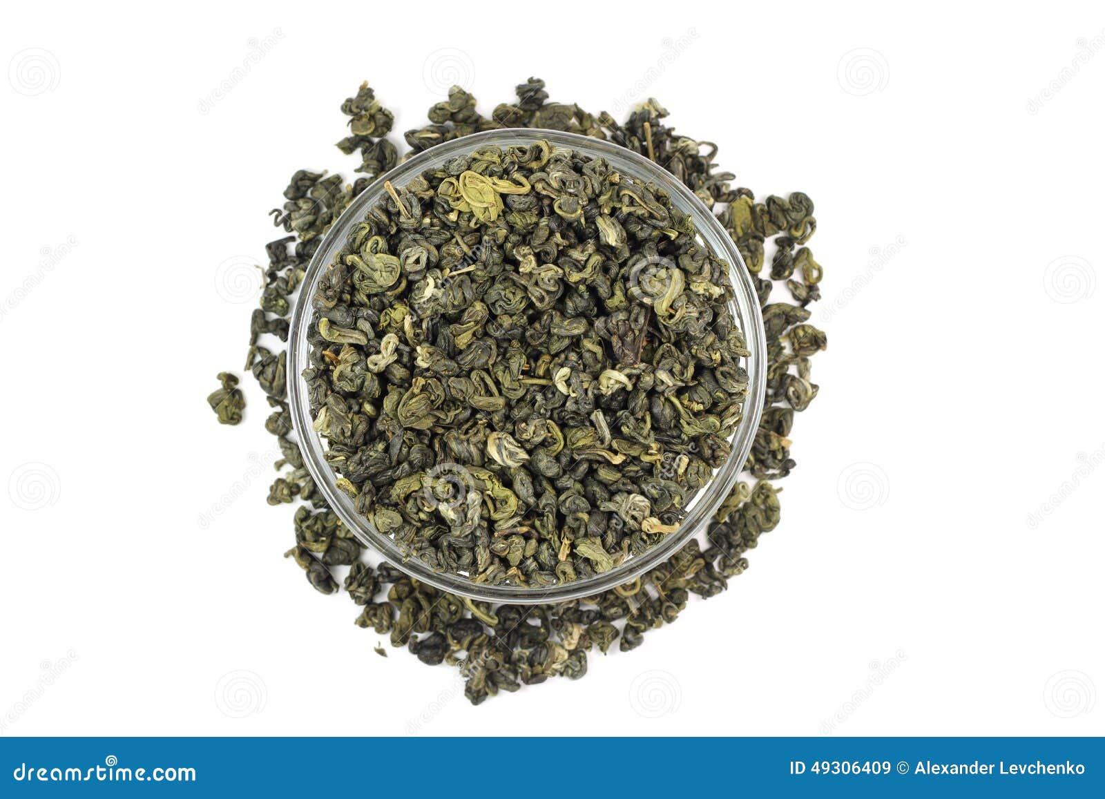 A Handful of Loose Green Tea in a Glass Container Stock Image - Image ...
