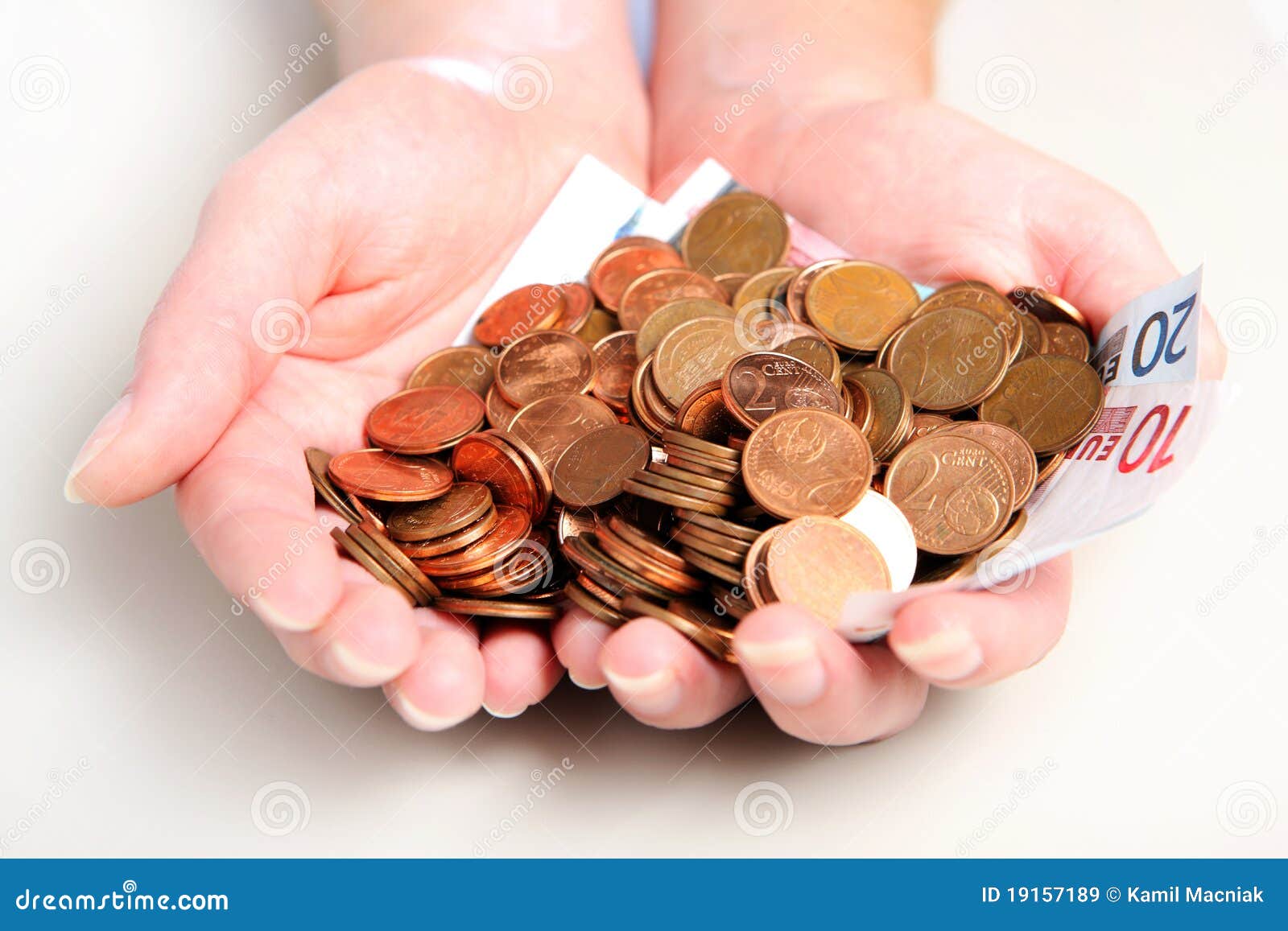 Handful of money stock image. Image of handful, euro - 19157189