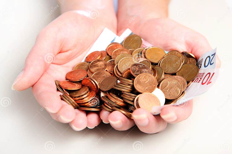 Handful of money stock image. Image of handful, euro - 19157189