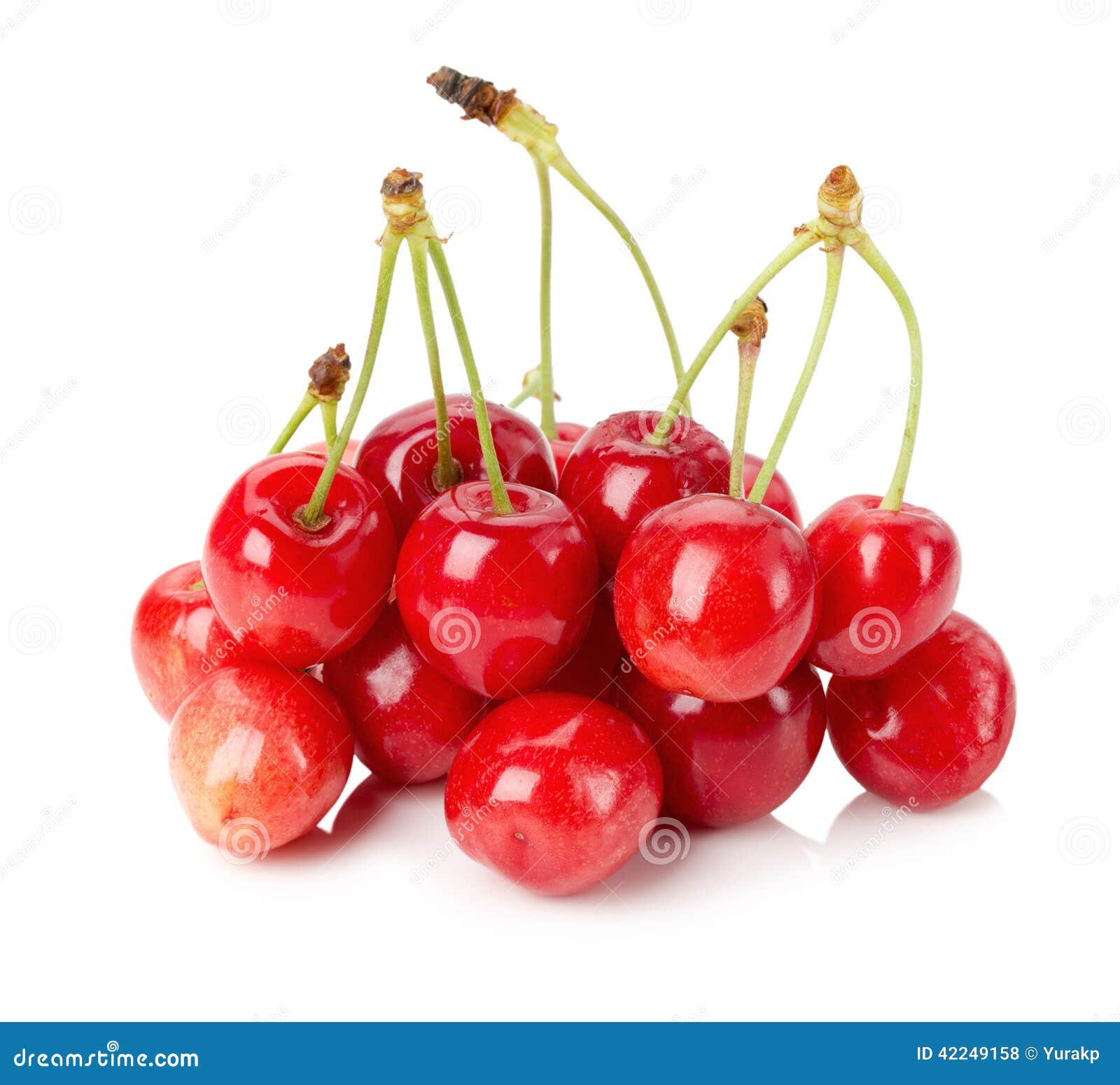 Handful of a Red Cherry on the White Background Stock Photo - Image of ...